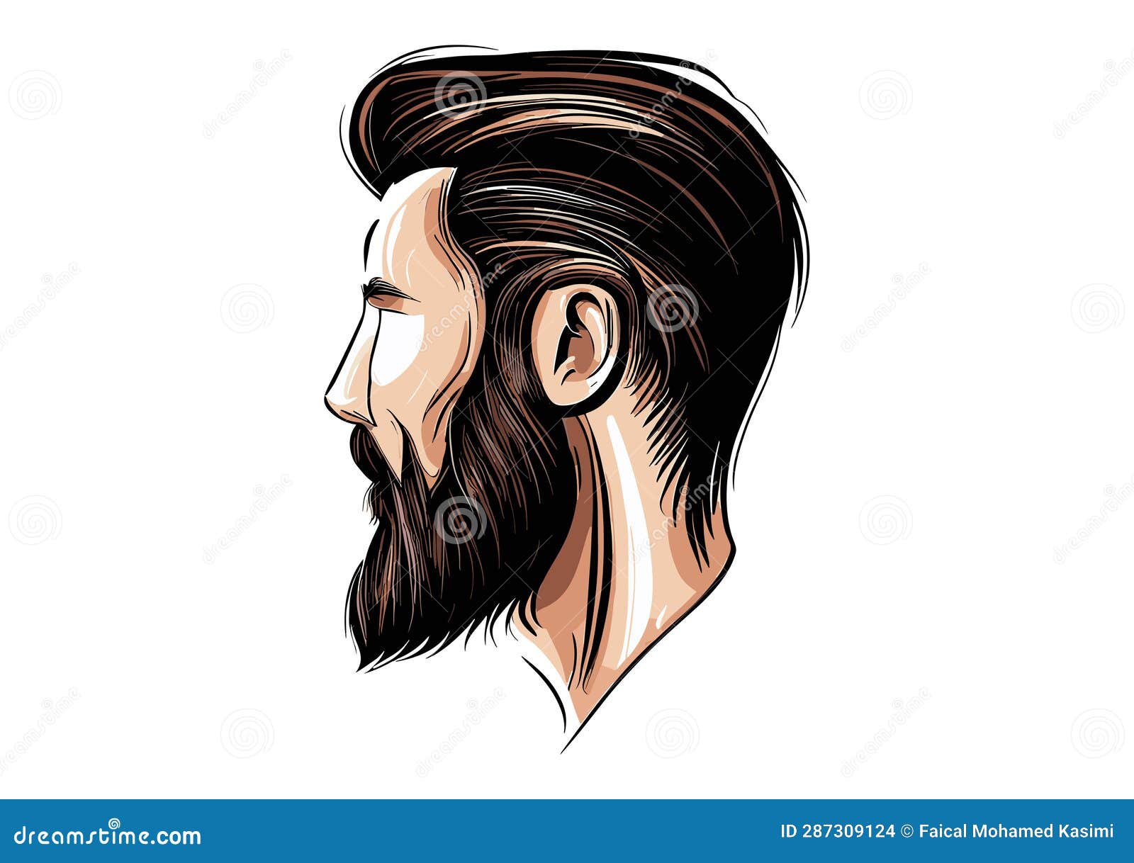 Signature Beard Styles: Artistic Vector Logos Royalty-Free Stock Image ...