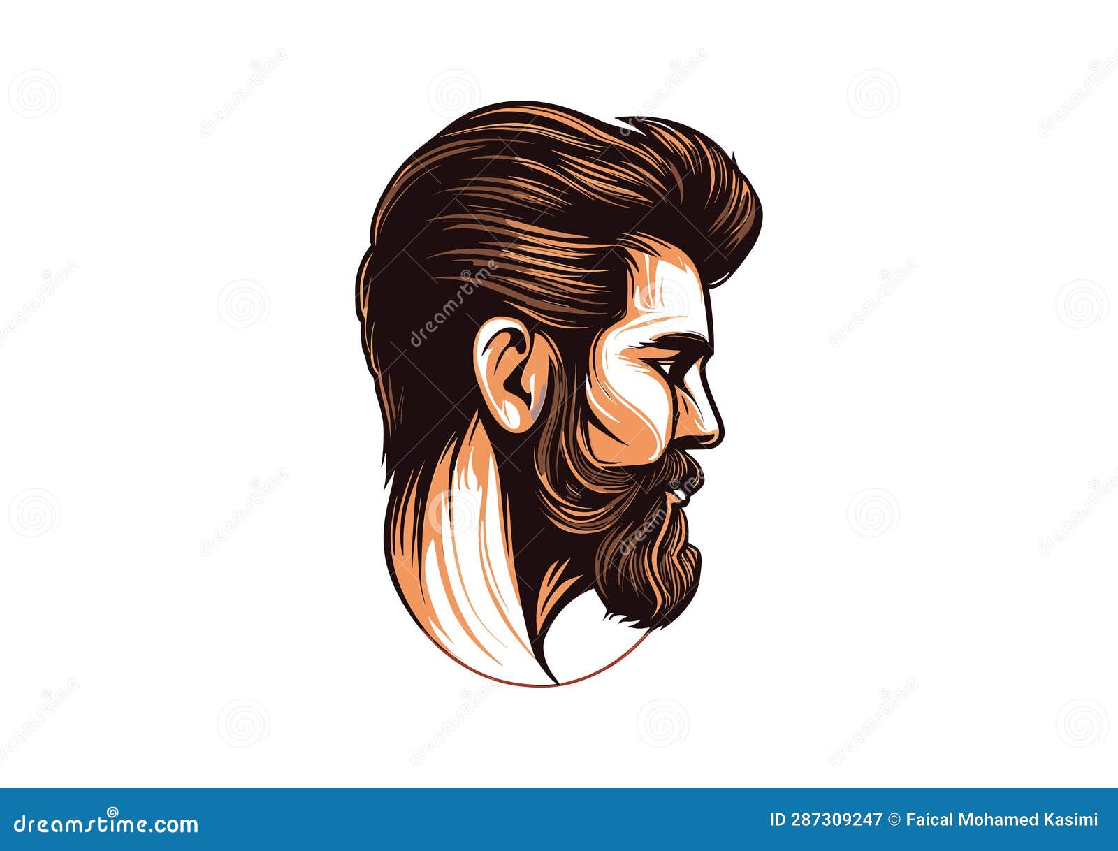 Beard Chronicles: Intricate Vector Logo Designs Stock Illustration ...