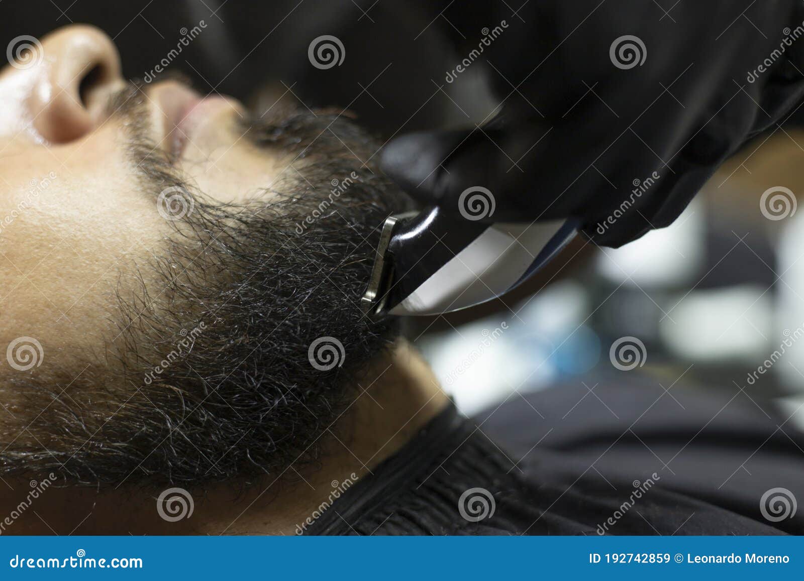 Stylist`s Hands Doing Design and Beard Cutting with Machine Stock Image ...