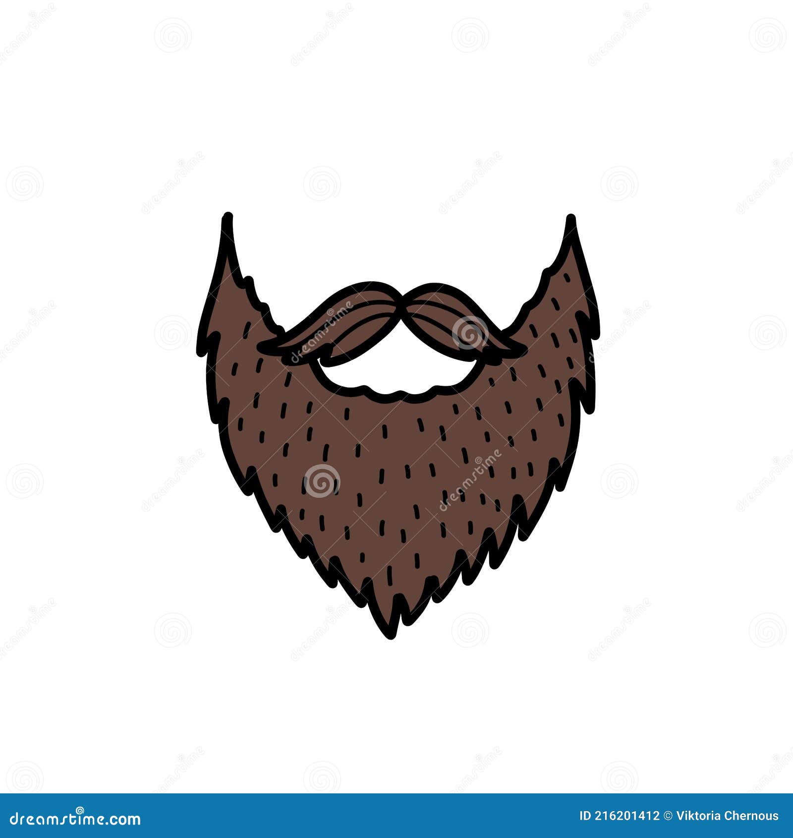 Beard Doodle Icon, Vector Color Line Illustration Stock Vector ...