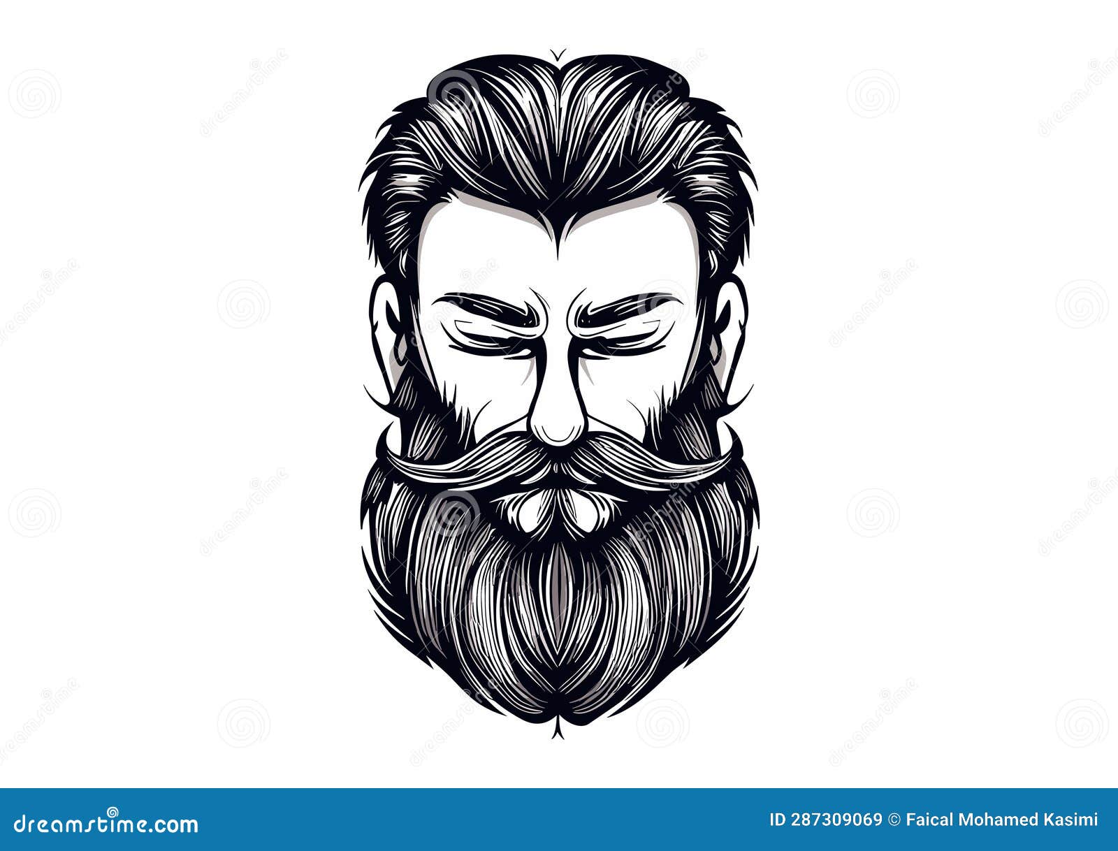 Beard Evolution Illustrated: Vector Logo Set Stock Illustration - Illustration of evolution ...