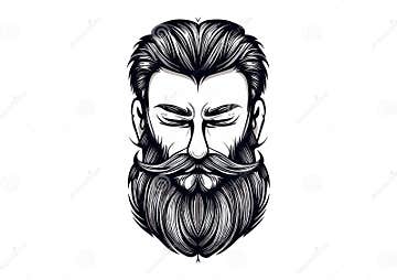 Beard Evolution Illustrated: Vector Logo Set Stock Illustration ...