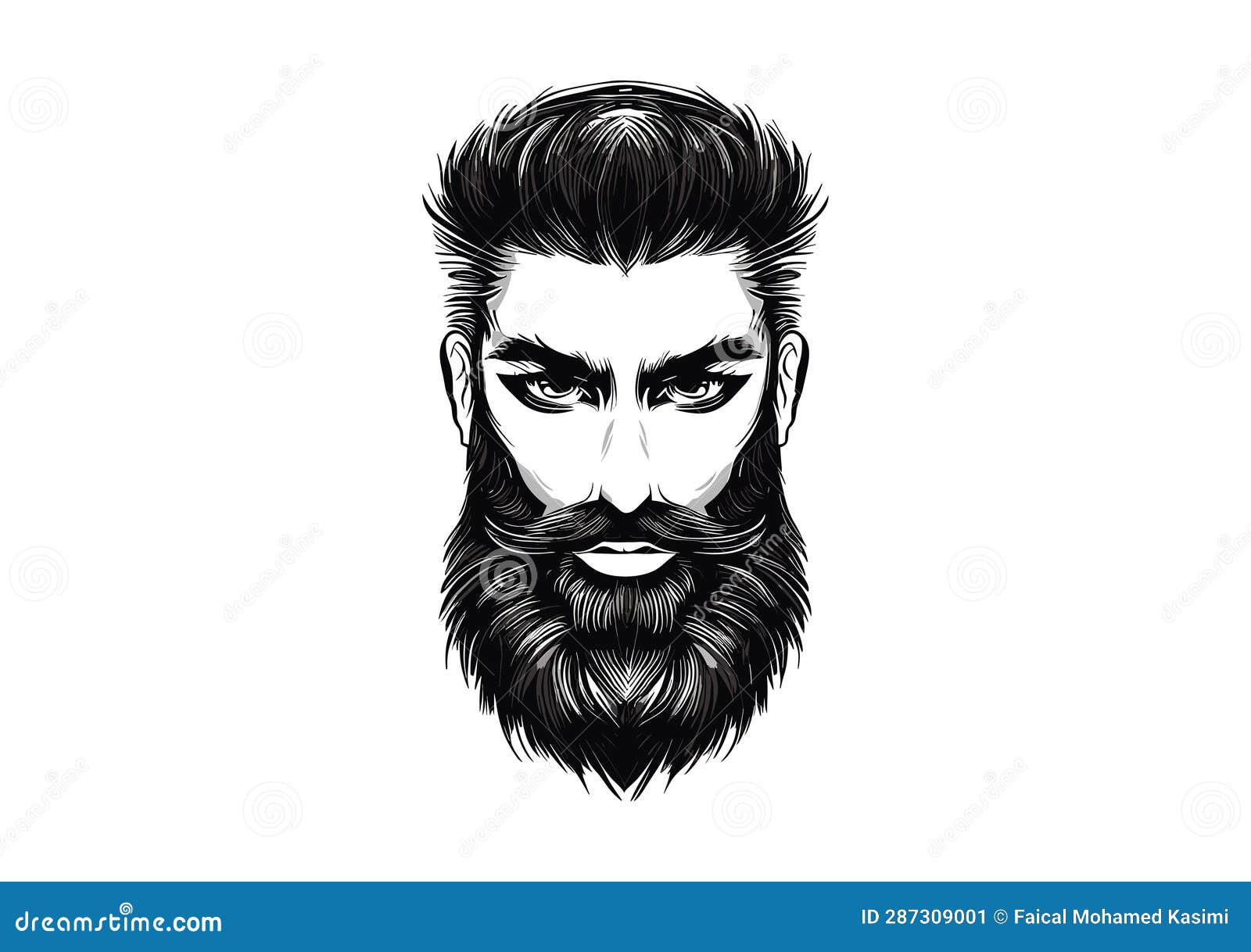 Beard Harmony Unveiled: Creative Vector Logos Stock Photo ...