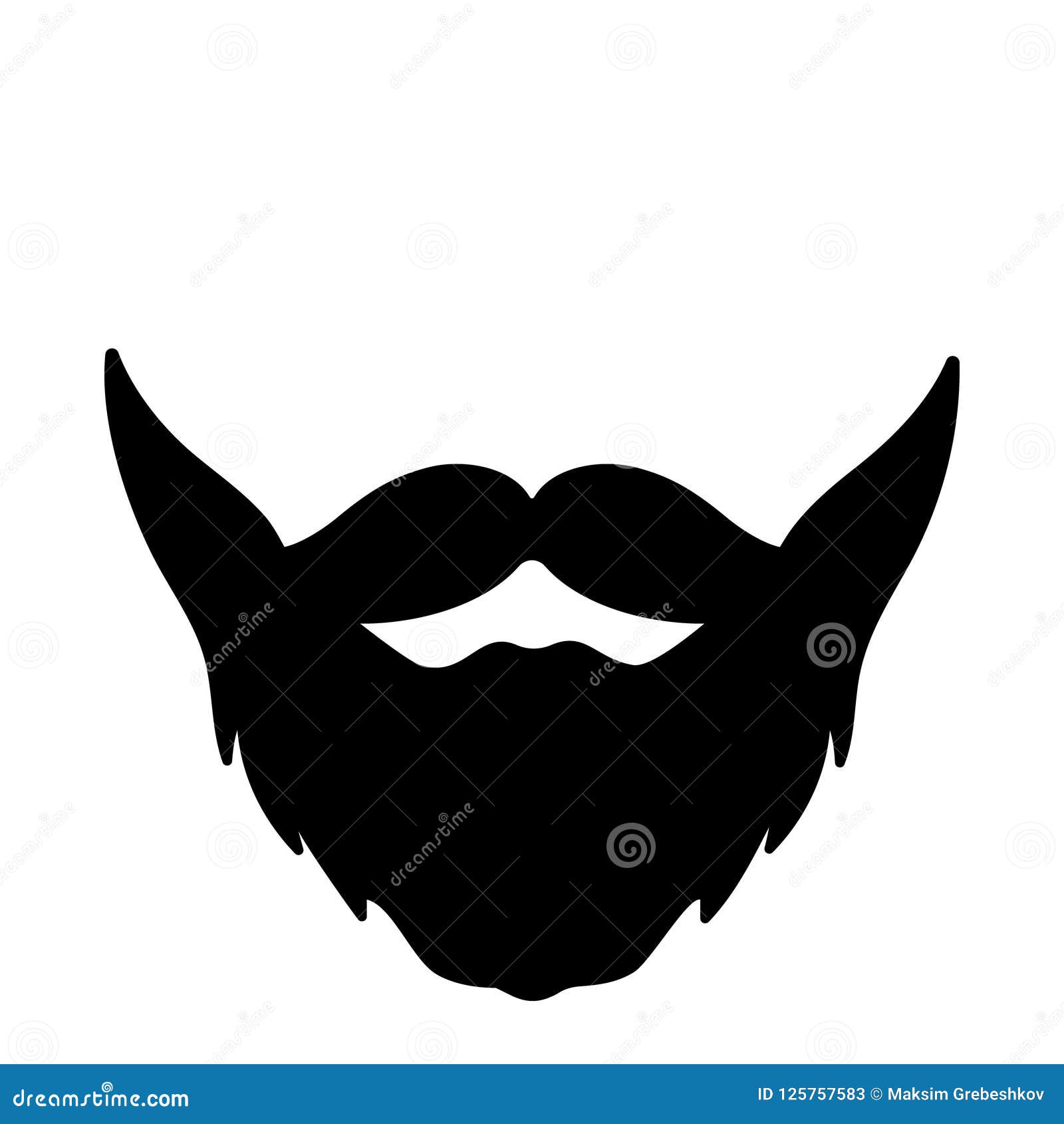 Beard Silhouette Vector