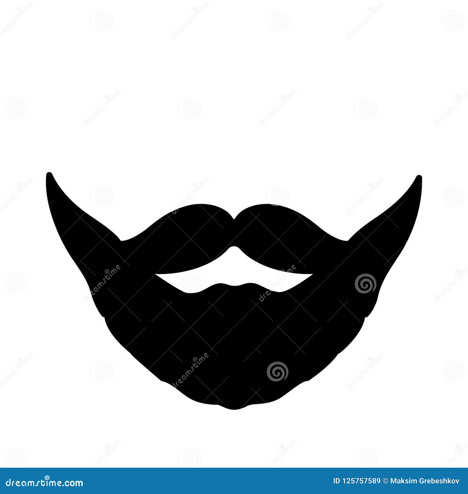 Beard icon vector stock vector. Illustration of drawing - 125757589