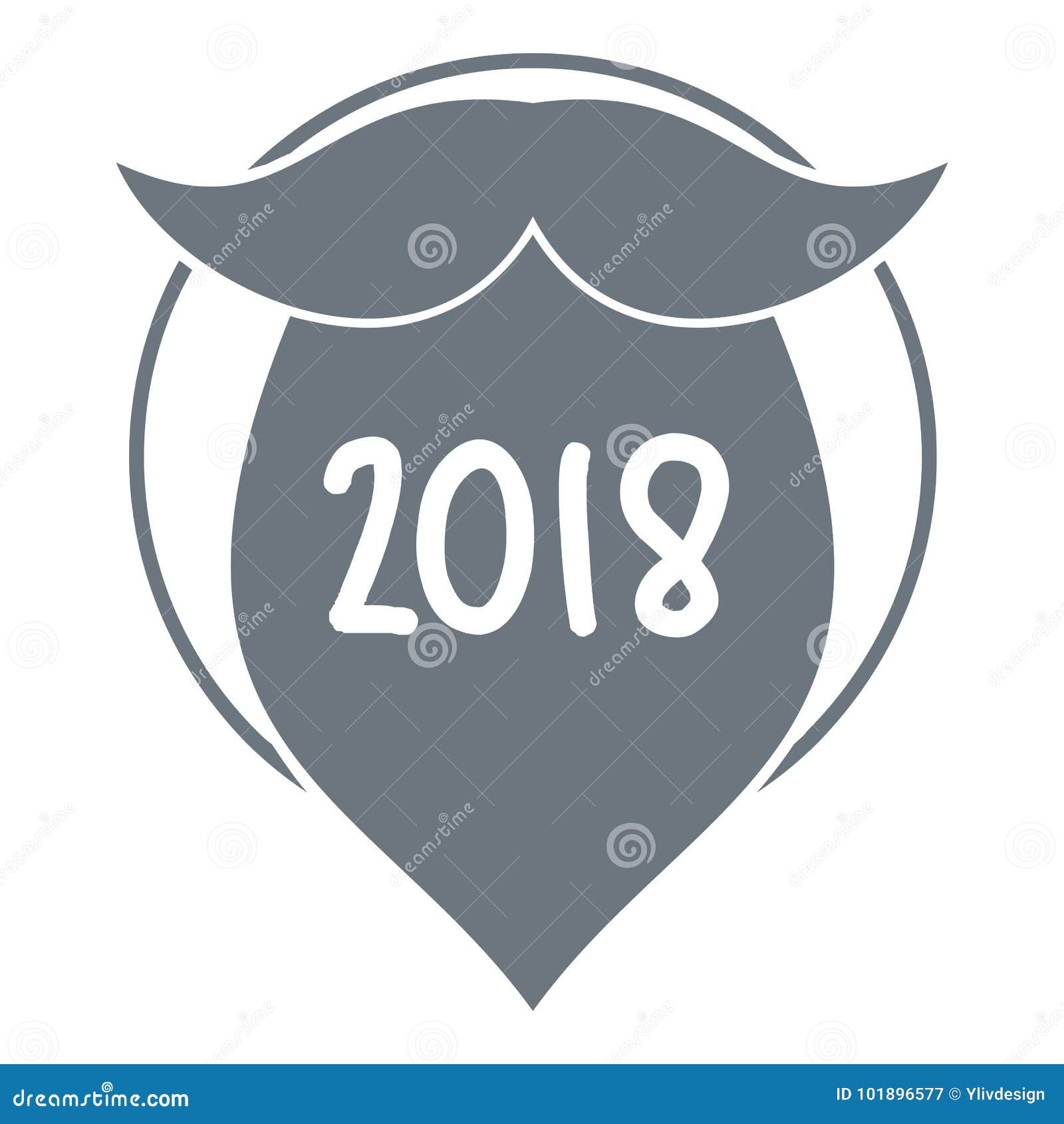 Beard Logo, Simple Gray Style Stock Vector - Illustration of costume ...