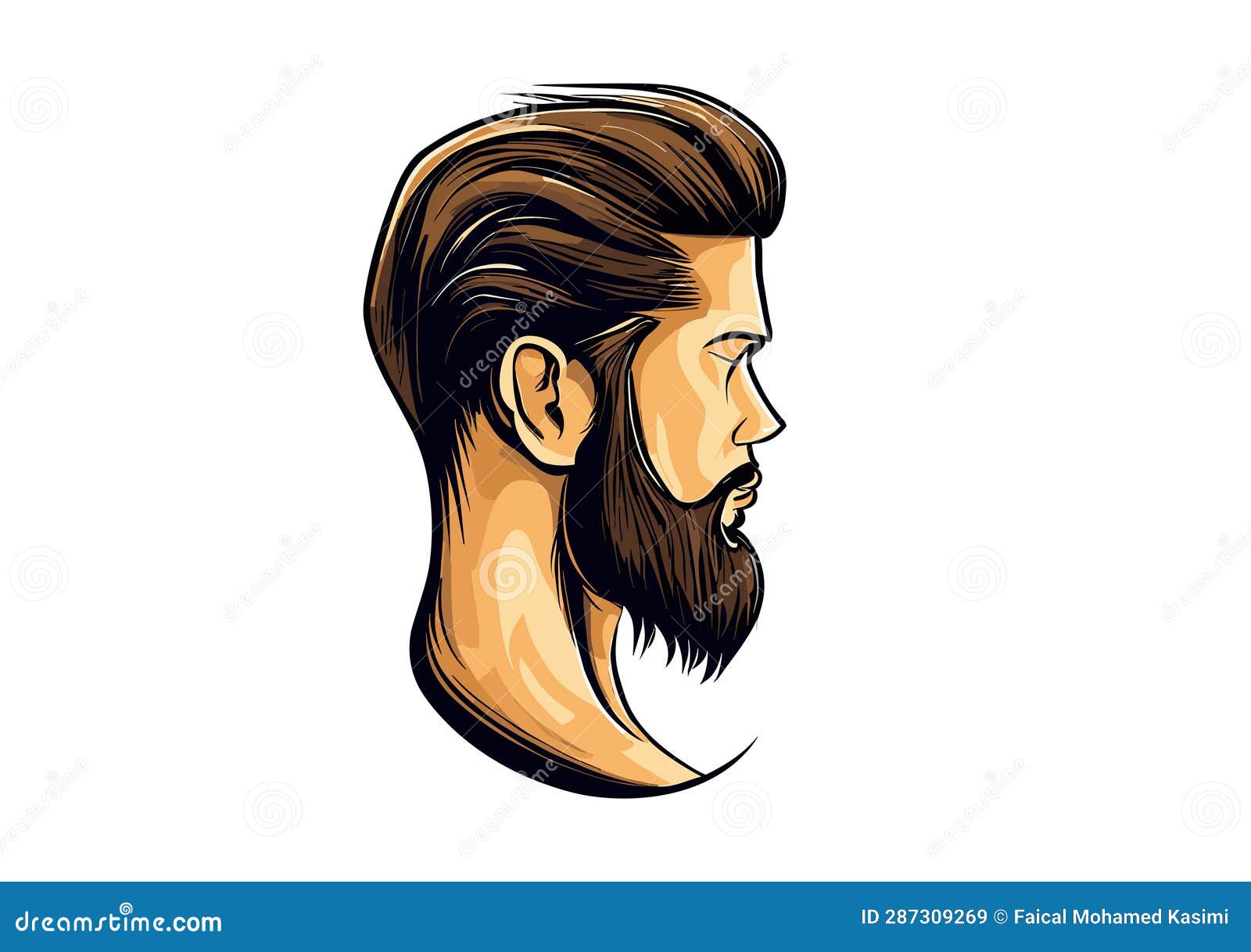 Beard Craftsmanship Illustrated: Vector Logos Royalty-Free Stock ...