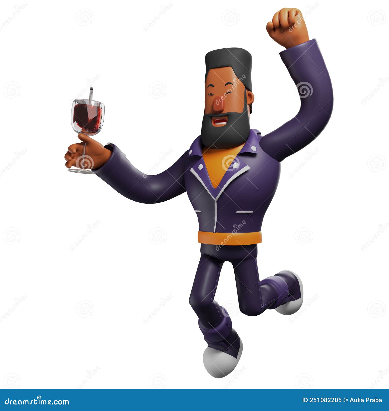 A Beard Man 3D Character with LOL Poses Stock Illustration ...