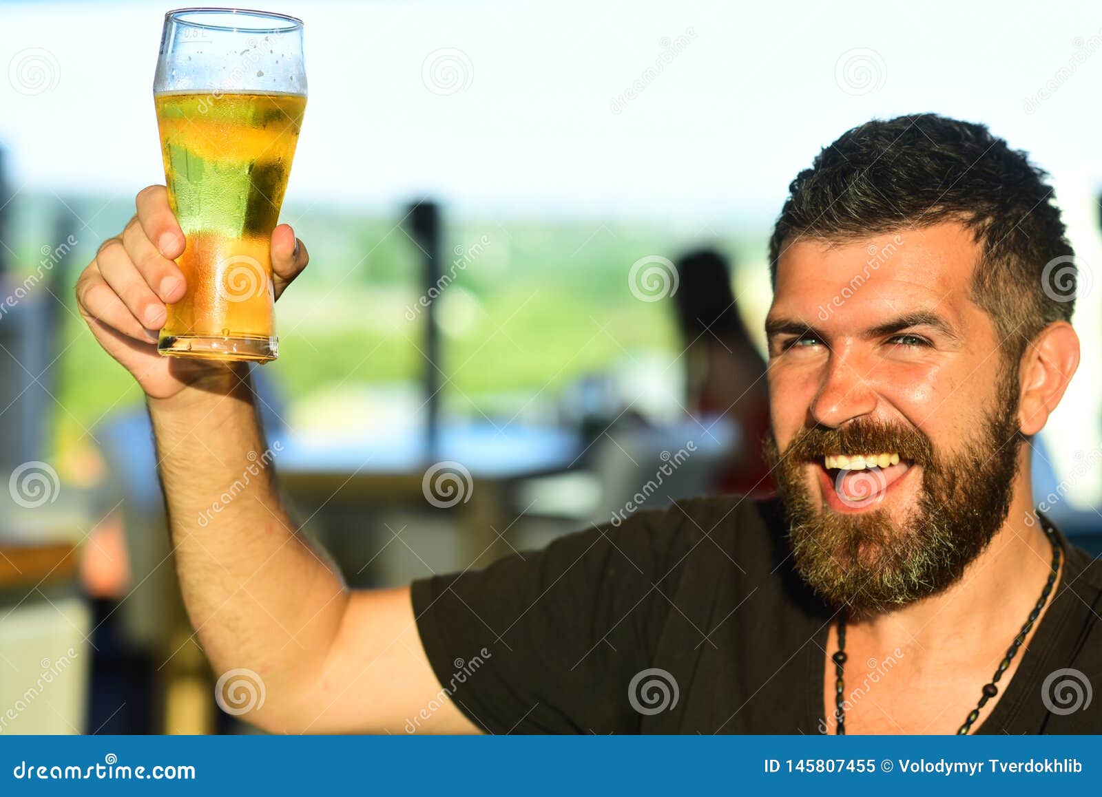 Beard Man Drinking Beer from a Beer Mug. Man Drinking Beer. Man with ...