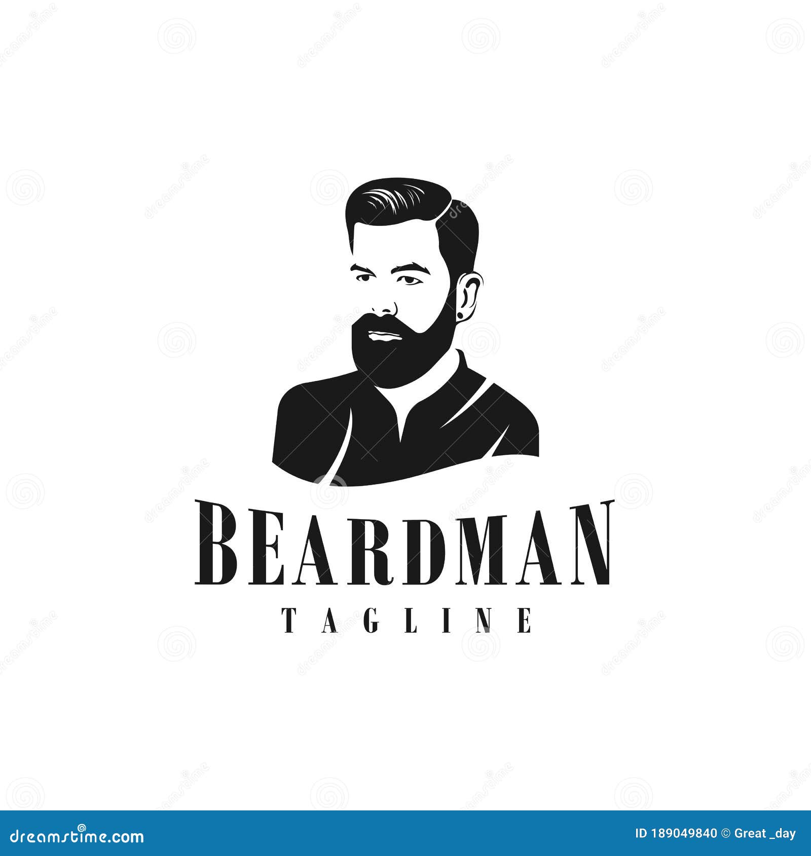 Beard Man Logo Vector Design Stock Vector - Illustration of classic ...