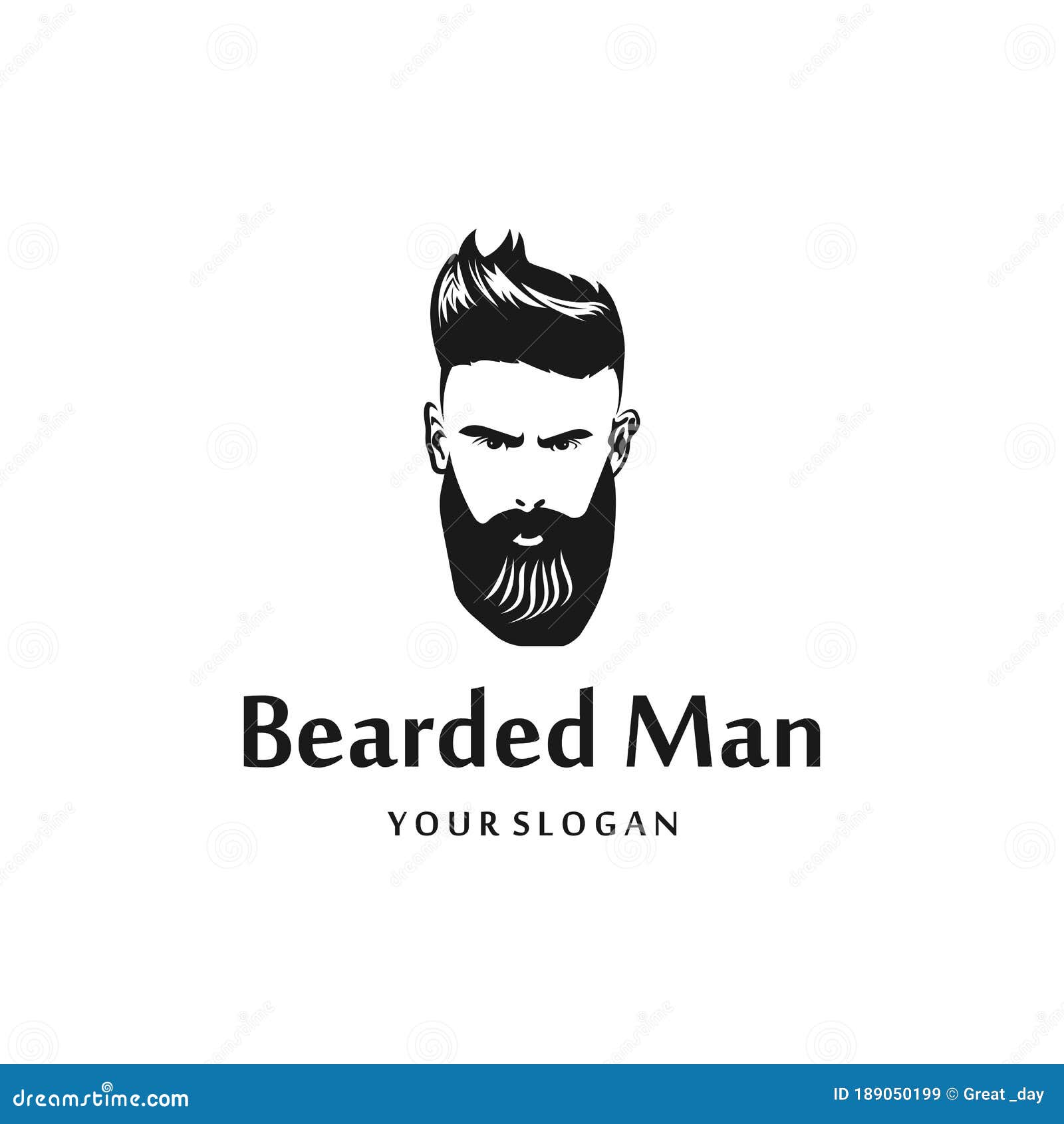 Beard Man Logo Vector Design Stock Vector - Illustration of collection ...