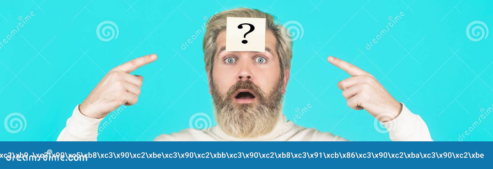Beard Man Question Mark in Head, Solution Problems. Thinking Man with ...