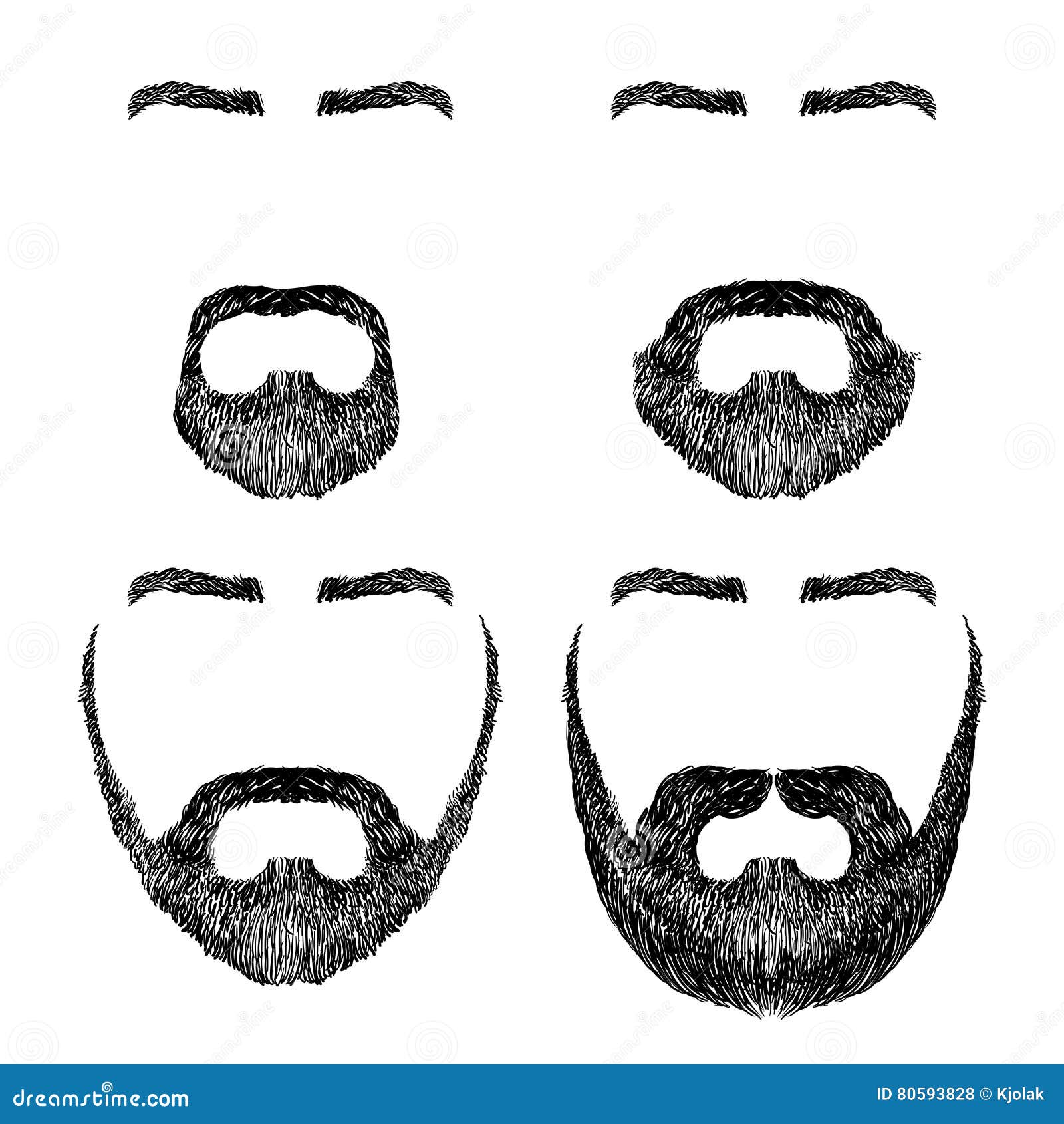 Beard, Mustache, Eyebrows Vector Illustration | CartoonDealer.com #80593828
