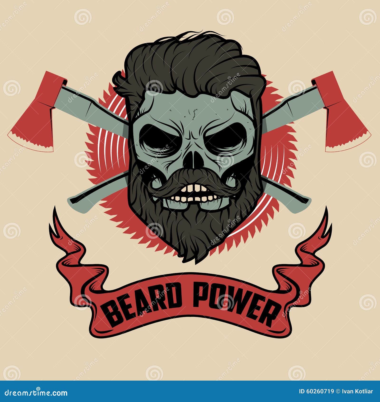 Beard power stock vector. Illustration of modern, head - 60260719