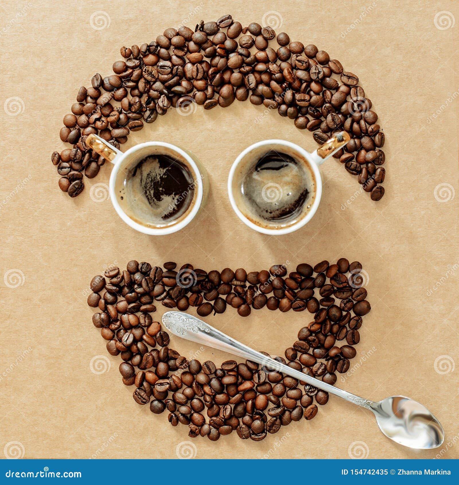 Beard-shaped coffee beans stock image. Image of arabian - 154742435