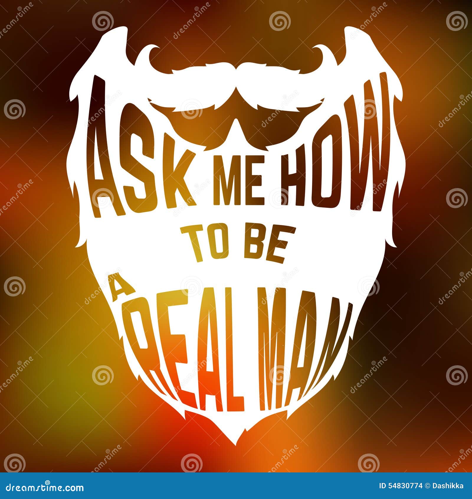 Beard Silhouette with Text Inside Ask Me How To Be Stock Vector ...