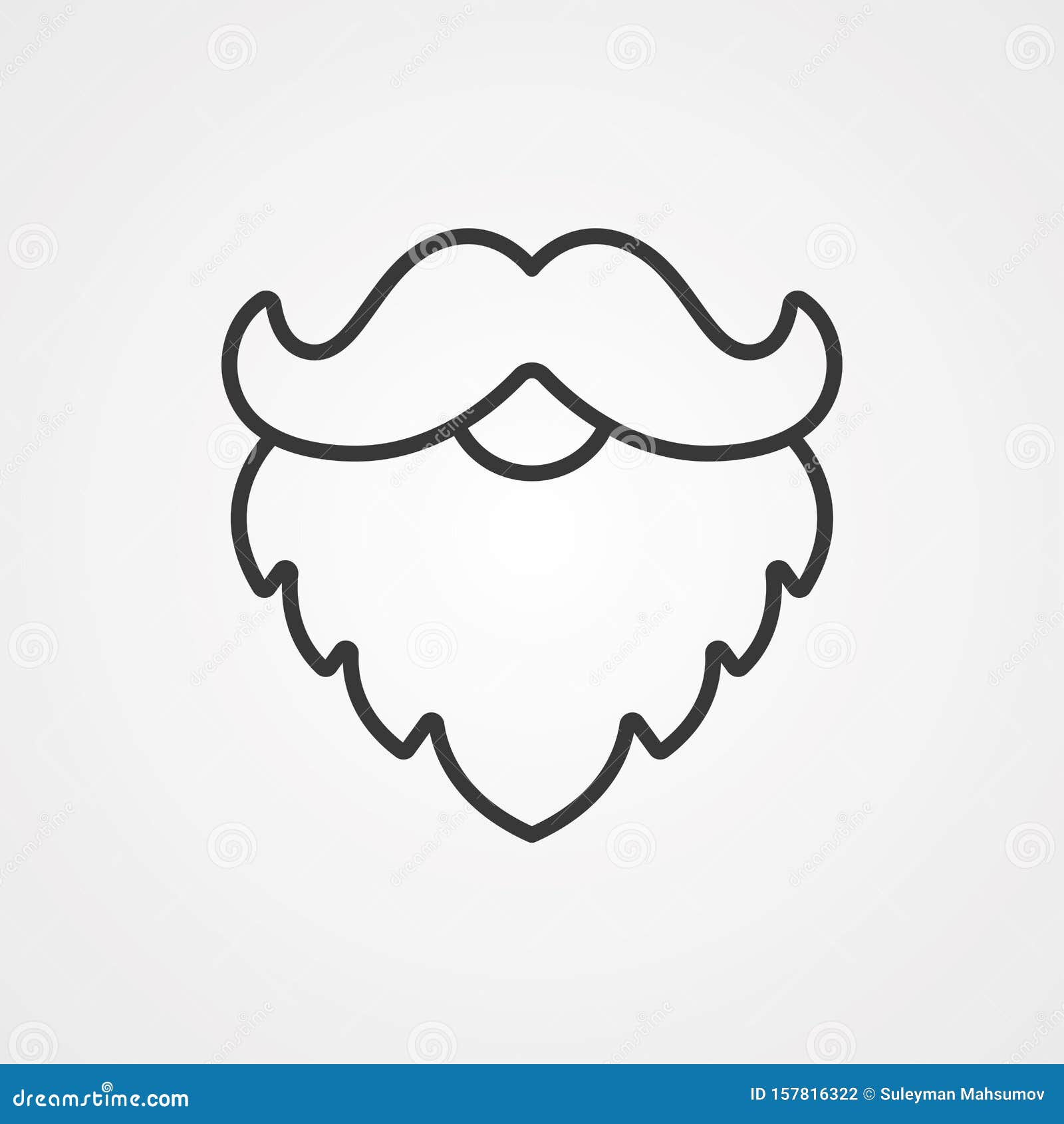 Beard Vector Icon Sign Symbol Stock Illustration - Illustration of ...