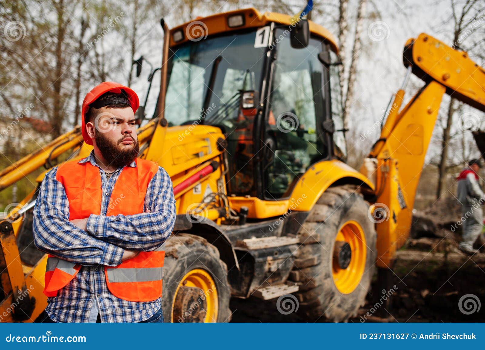 Brutal Beard Worker Man Suit Construction Worker Stock Image - Image of ...