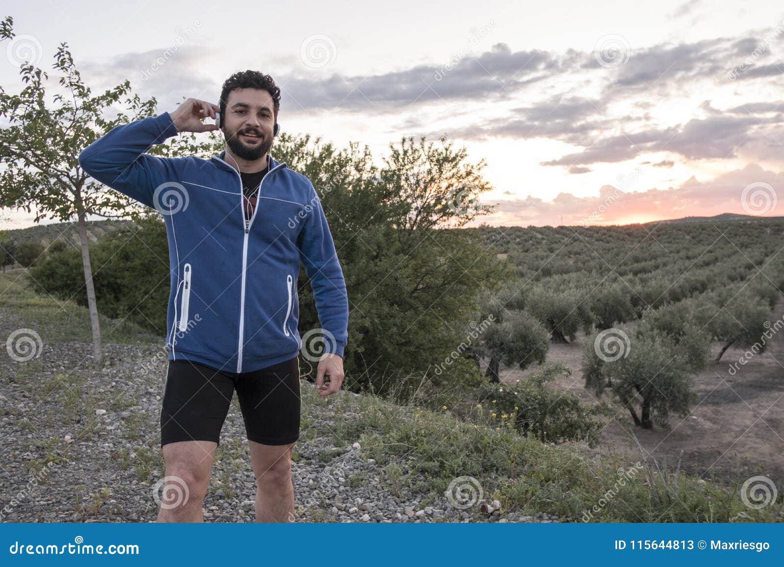 Bearded Adult Runner Training in Outdoors Image Stock Image - Image of ...