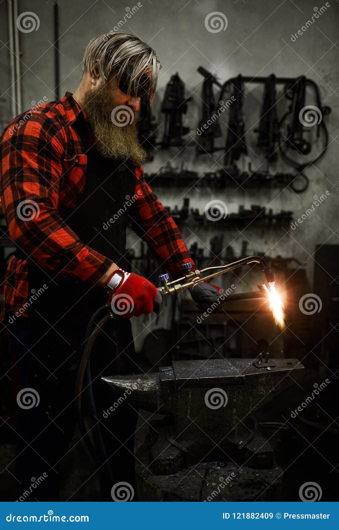 Blacksmith welding stock image. Image of anvil, manufacture - 121882409