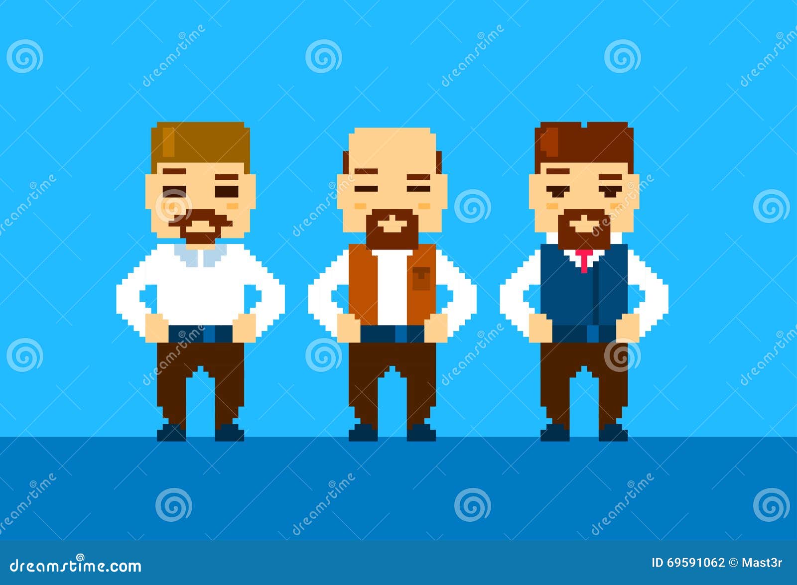Collection Of Pixelated Characters With Speech Bubbles Cartoon Vector ...