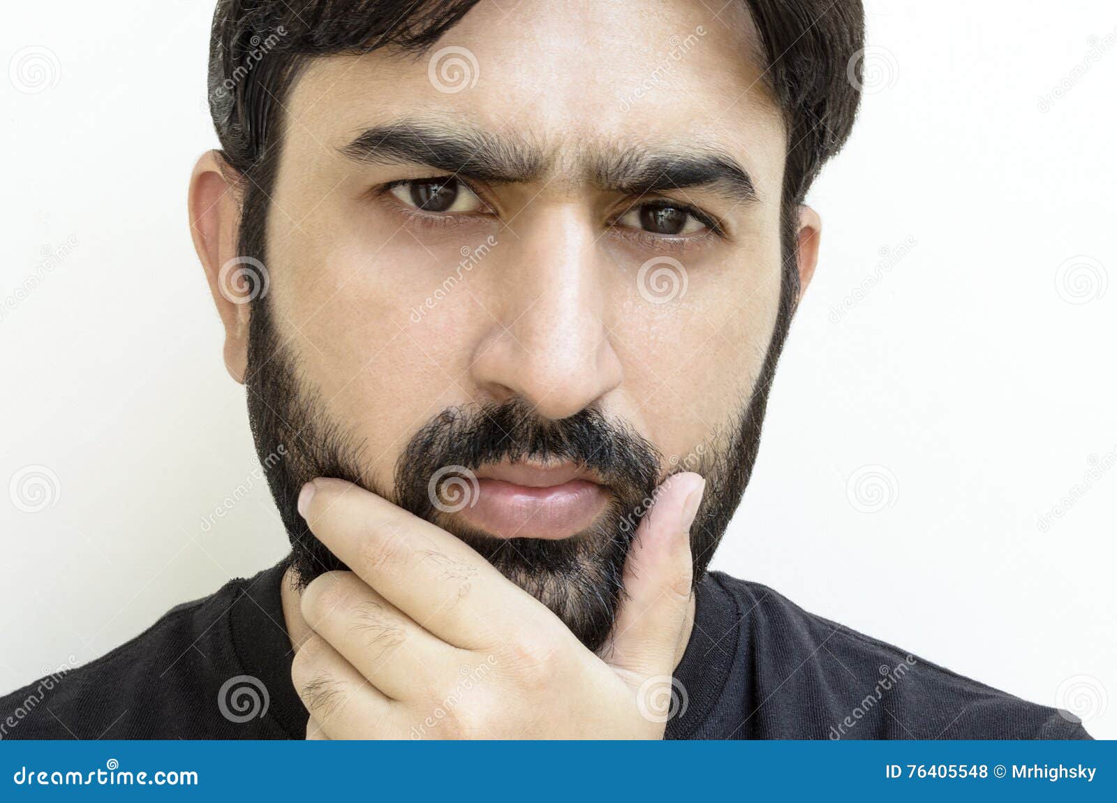 Bearded curious man stock photo. Image of young, curious - 76405548
