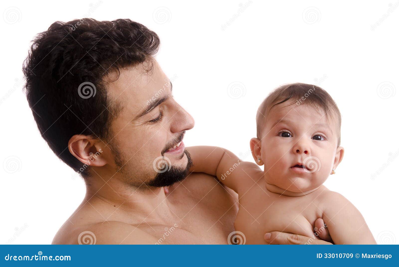 Bearded father and baby stock image. Image of adult, fathers - 33010709