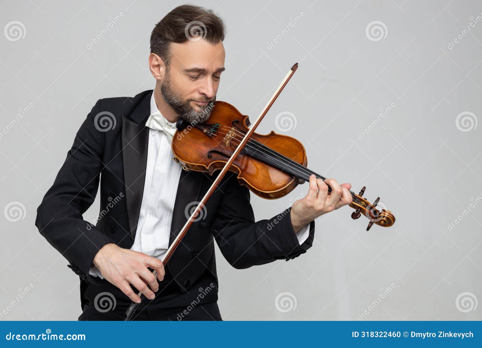Bearded Fiddler with Violin Instrument Stock Photo - Image of sound ...
