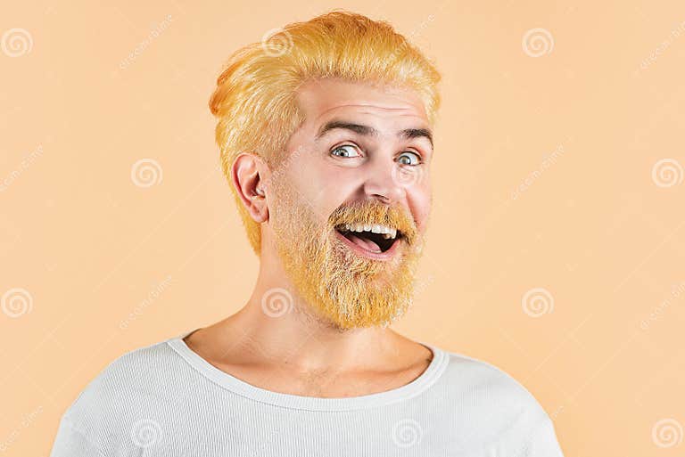 Bearded Happy Man Smile Face Barber With Long Beard And Moustache In