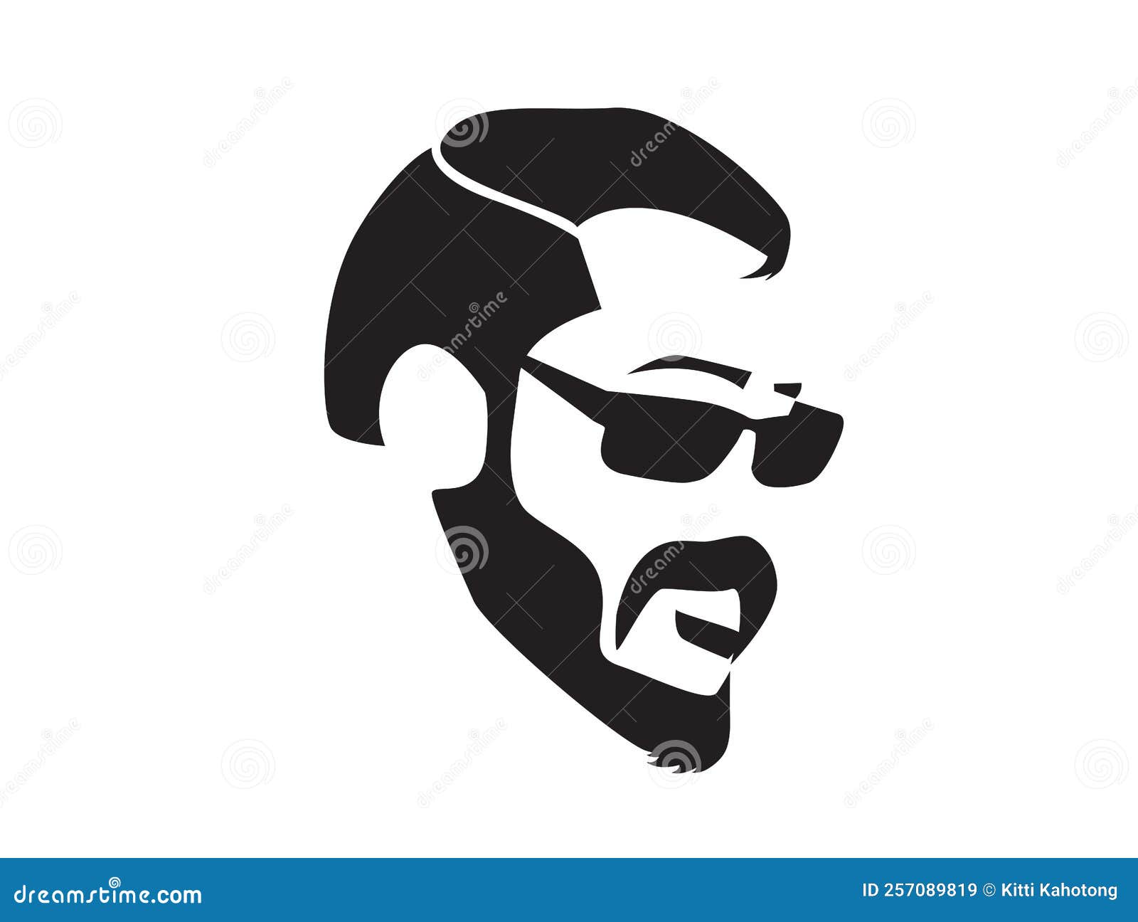 Bearded Hipster Face Black Silhouette. Vector Illustration Stock ... Bearded Hipster Face Black Silhouette. Vector Illustration Stock ...