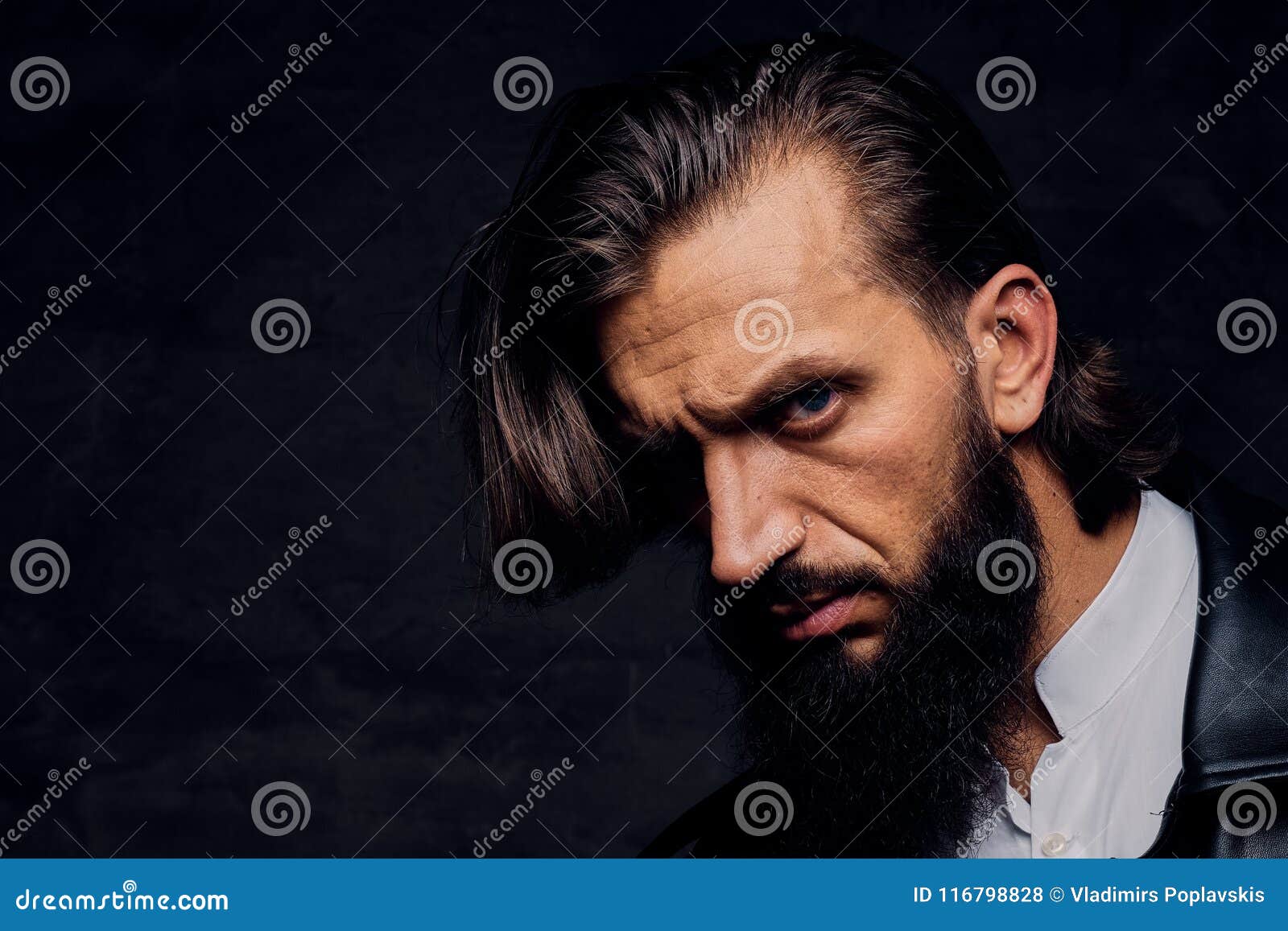 Bearded Male with Wild Look. Stock Photo - Image of model, beauty ...