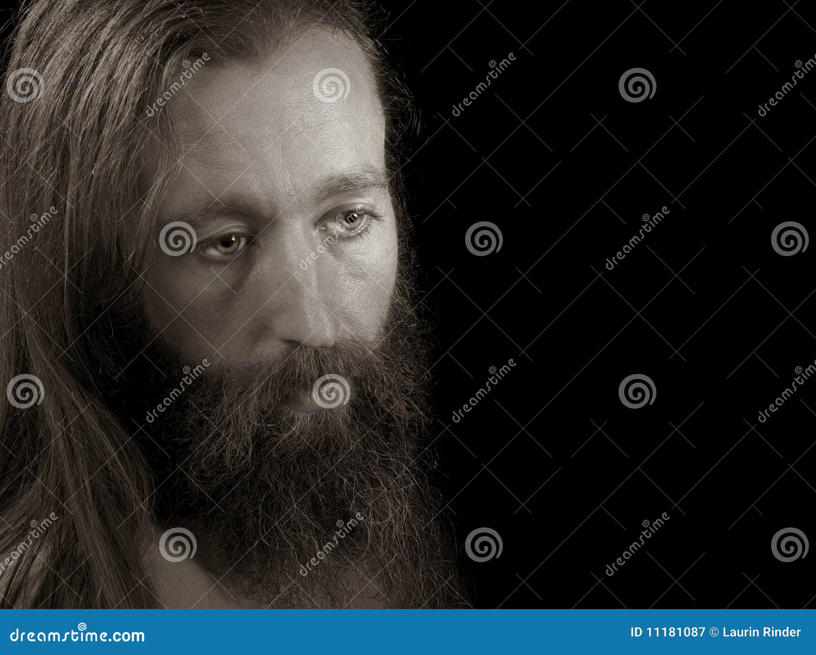 Bearded Man stock image. Image of emotion, jobless, sepia - 11181087