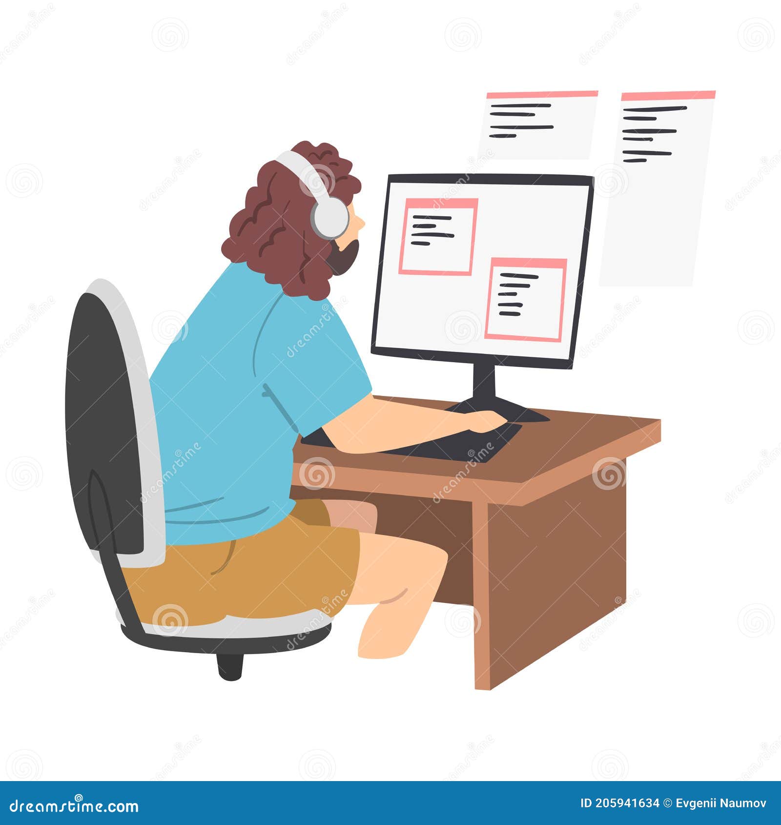 Bearded Man As Software Developer Or Programmer Engaged In Coding In Server Side Framework On