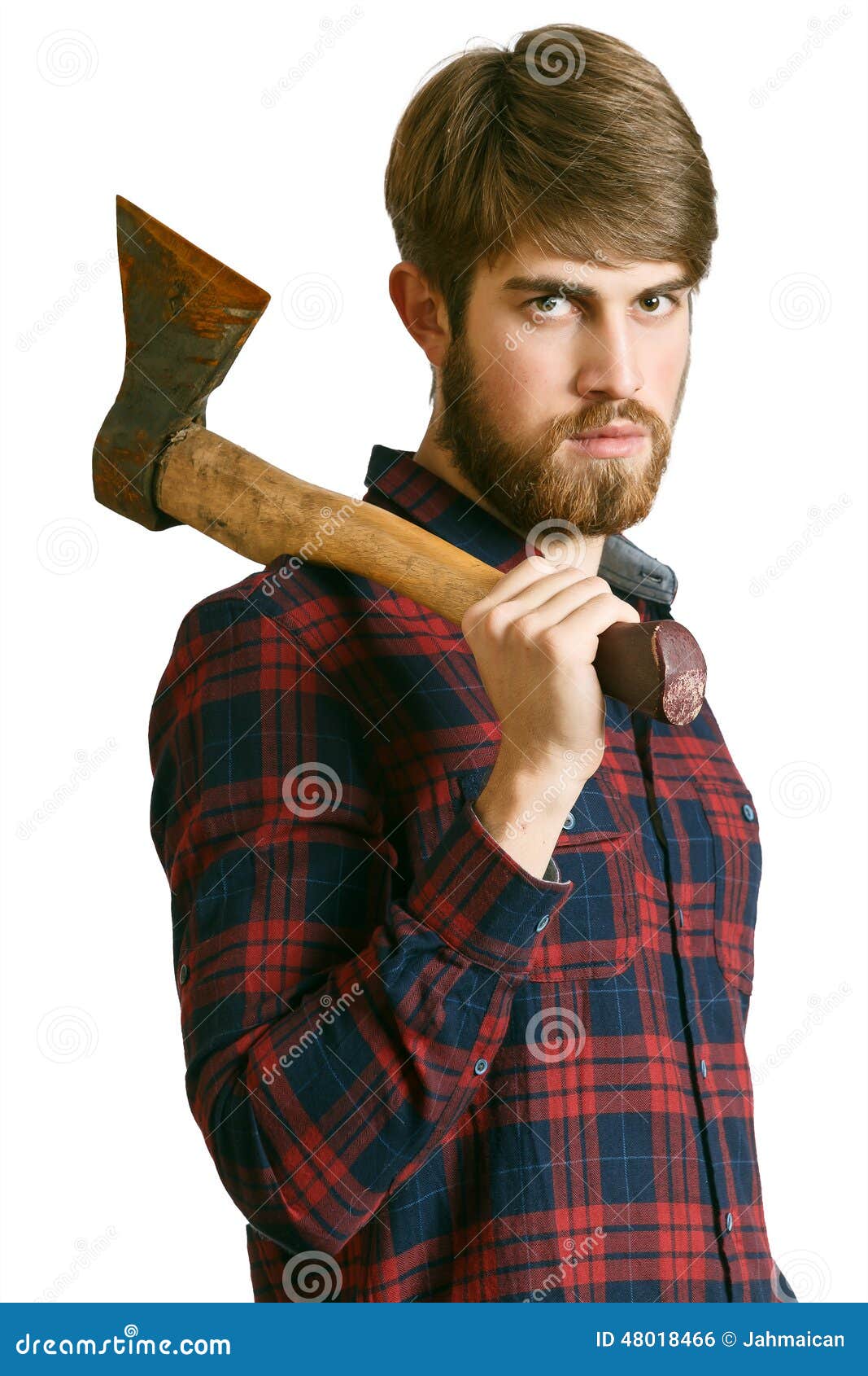 Bearded man with axe stock photo. Image of adult, approval - 48018466