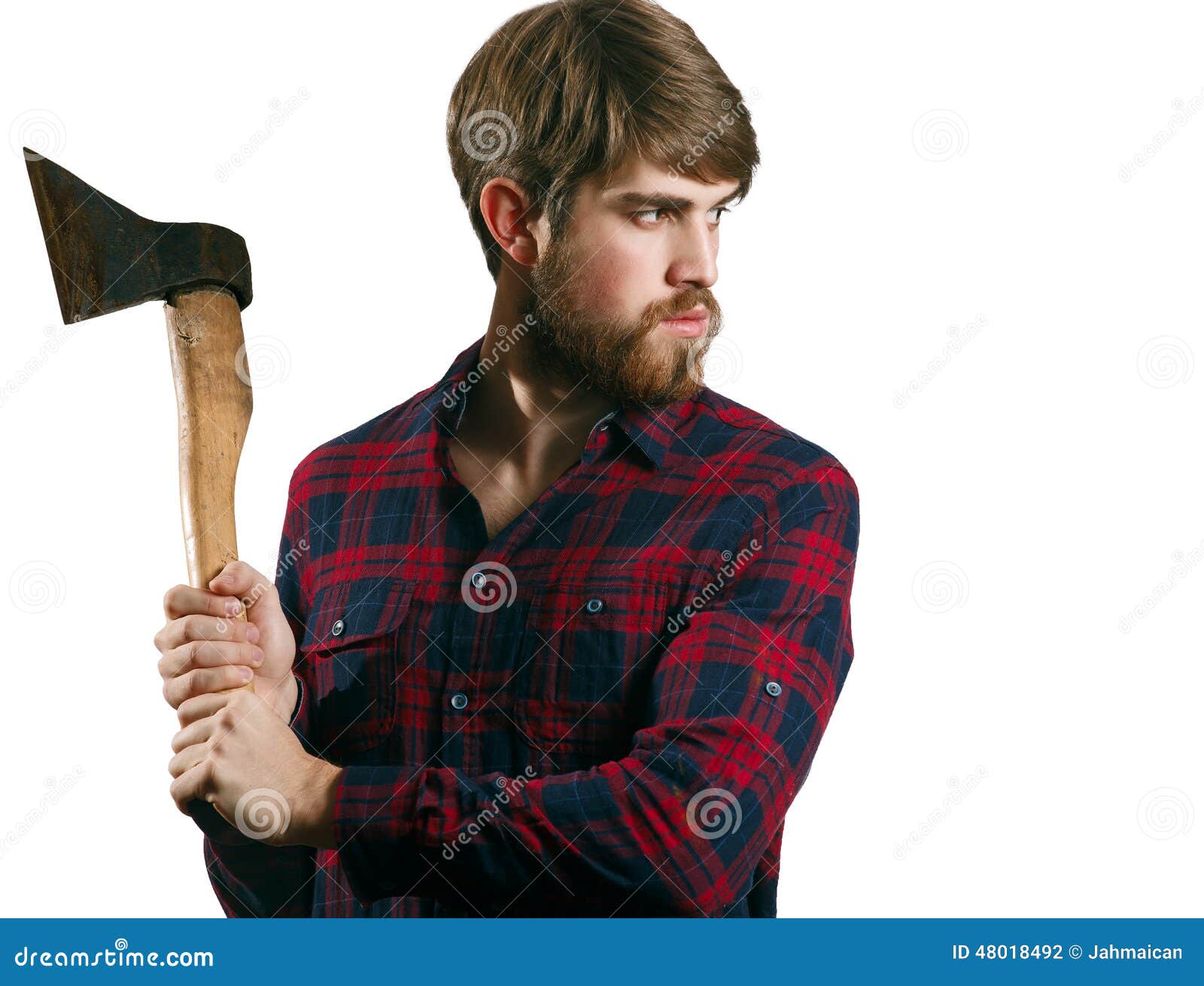 Bearded man with axe stock photo. Image of dangerous - 48018492