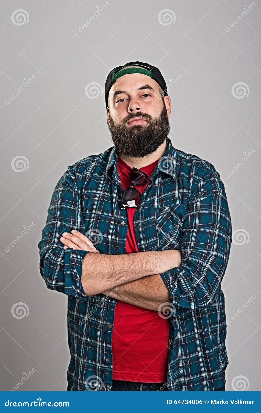 Bearded Man with Baseball and Crossed Arms Stock Photo - Image of arms ...