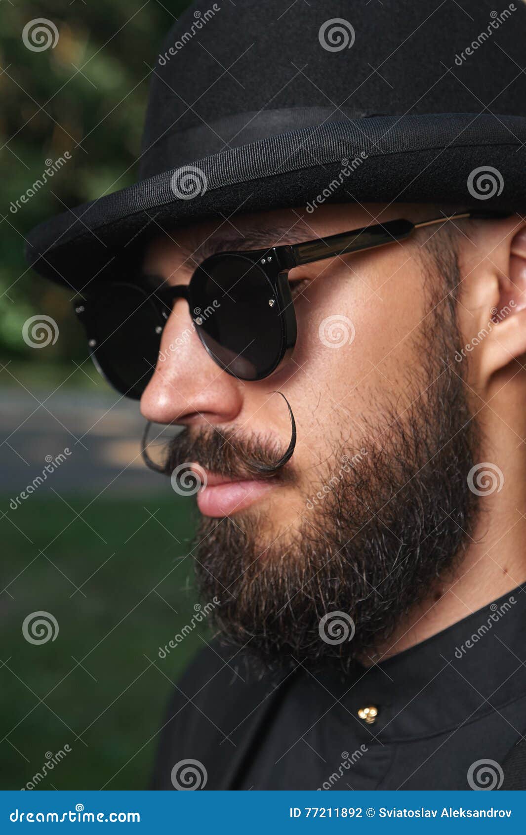 Bearded Man with Bowler Hat Stock Photo - Image of male, english: 77211892