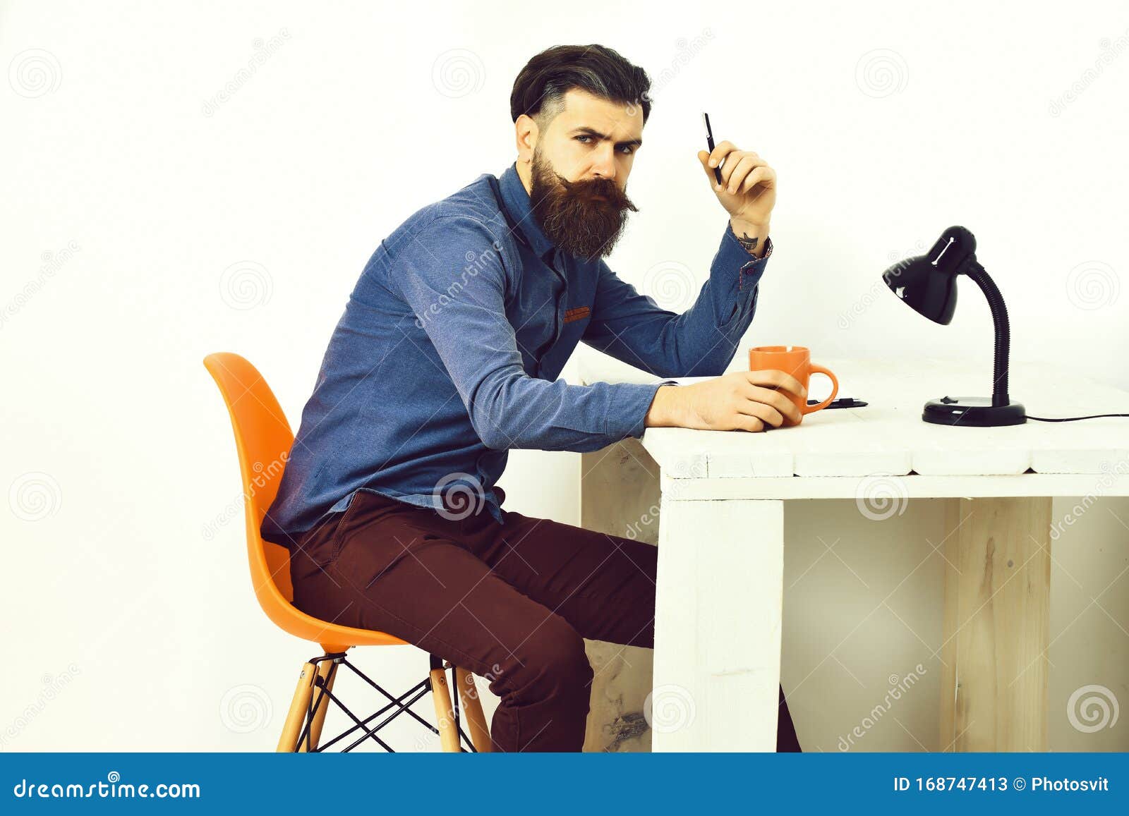 Bearded Man, Brutal Caucasian Serious Hipster with Moustache Stock ... Bearded Man, Brutal Caucasian Serious Hipster with Moustache Stock ...