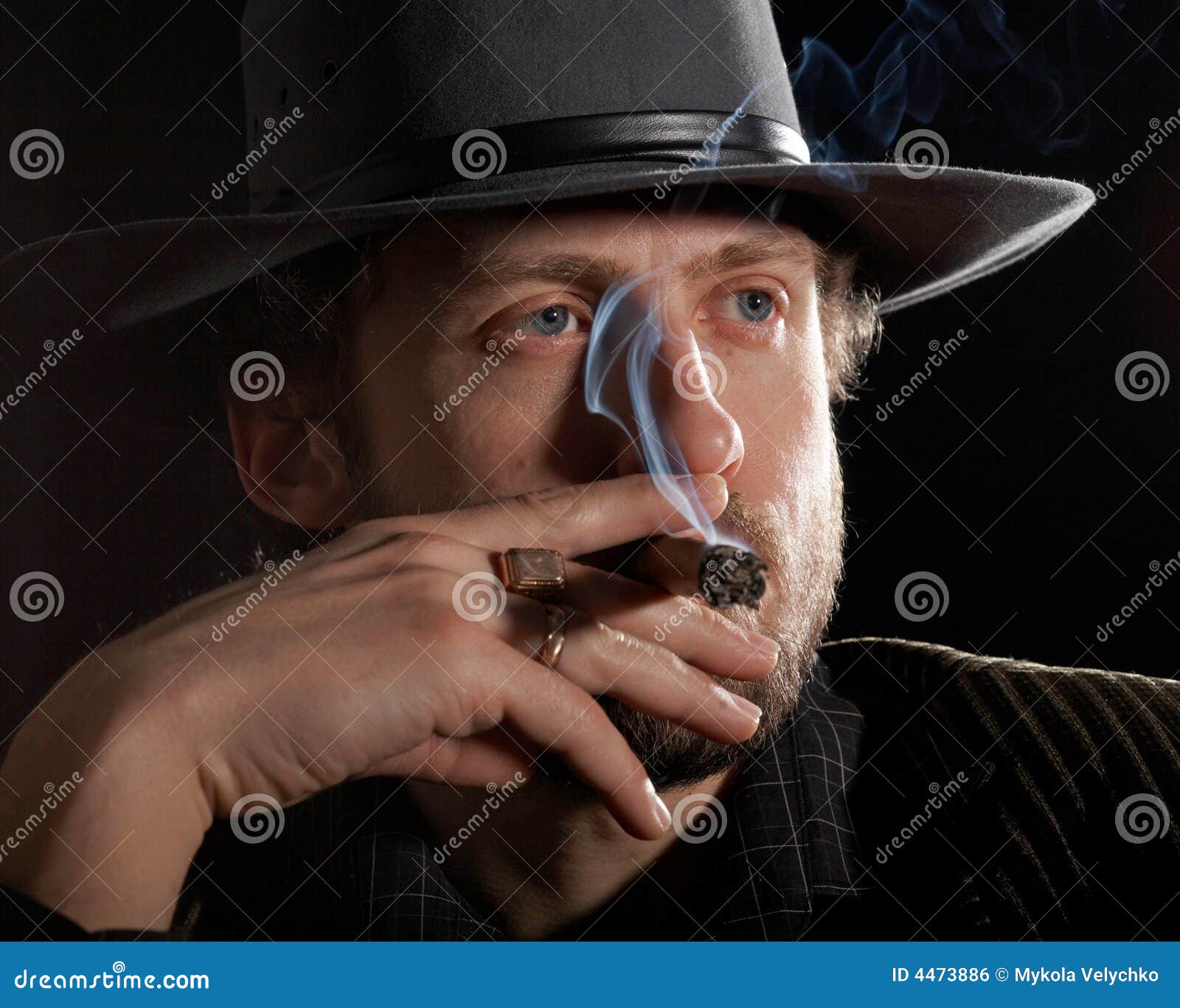 A bearded man with a cigar stock photo. Image of wealth - 4473886
