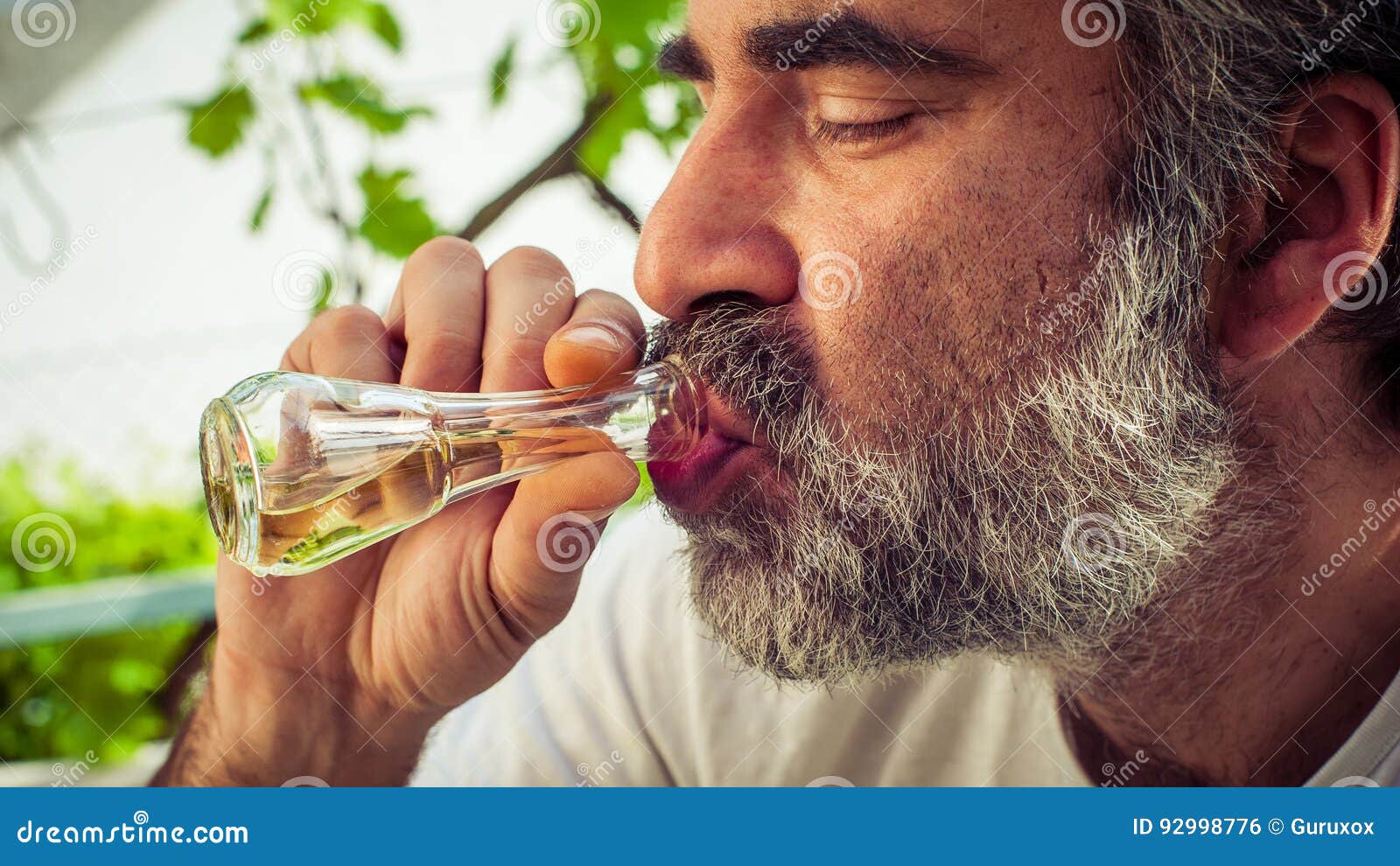 Bearded Man Drinking Brandy Stock Photo - Image of beverage, brandy ...