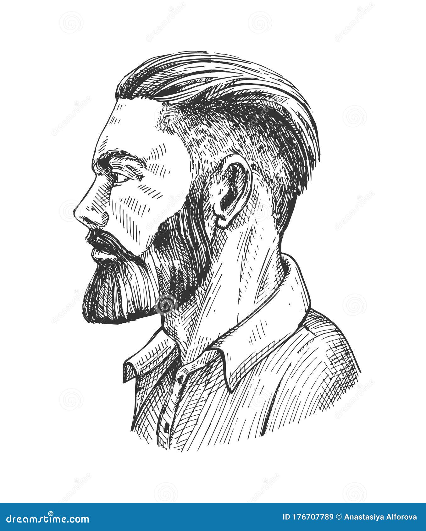Bearded Man Face in Profile Portrait Stock Vector - Illustration of ... Bearded Man Face in Profile Portrait Stock Vector - Illustration of ...