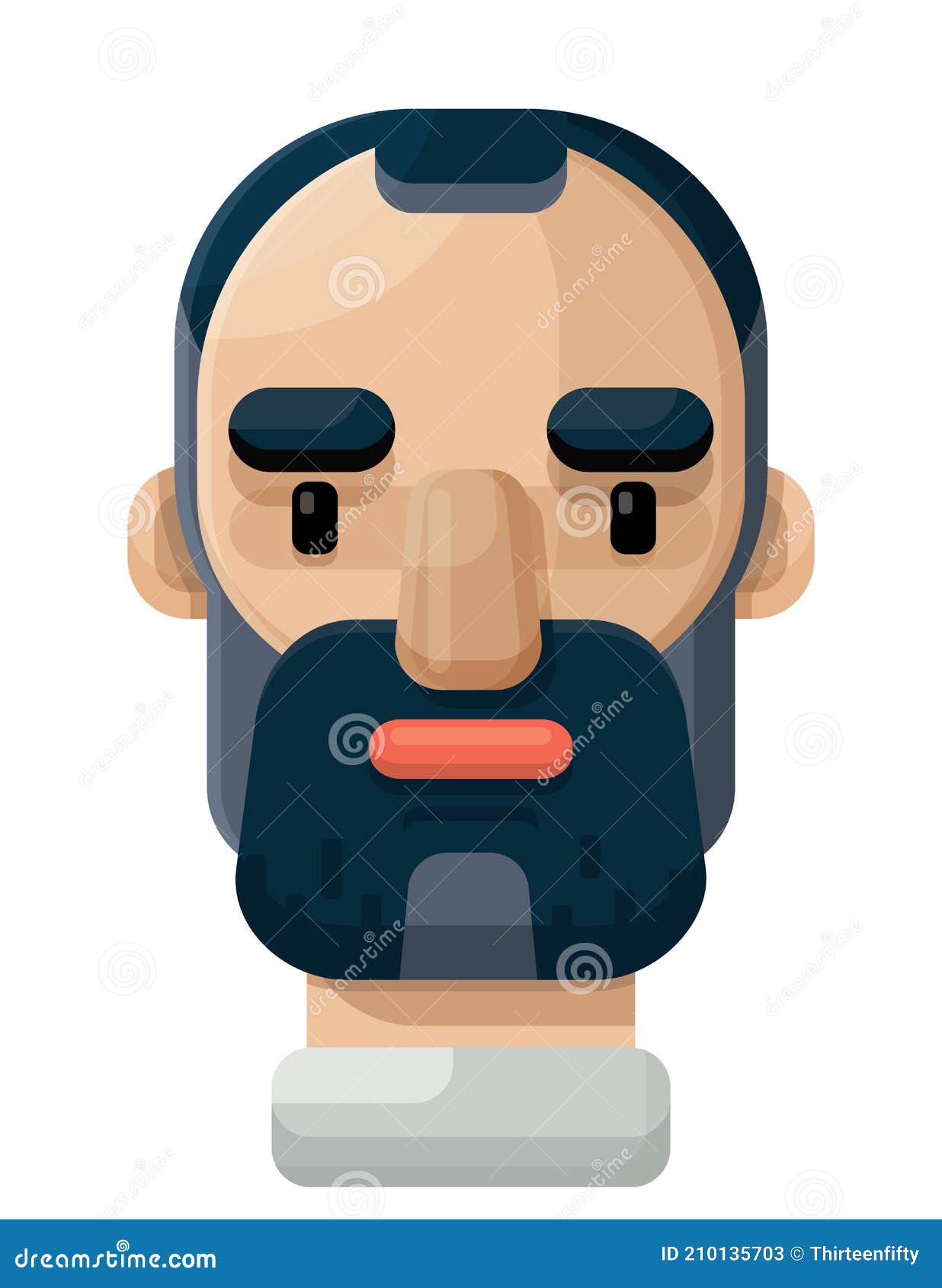 The Bearded Man Flat Vector Illustration Icon Avatar Stock Vector ...