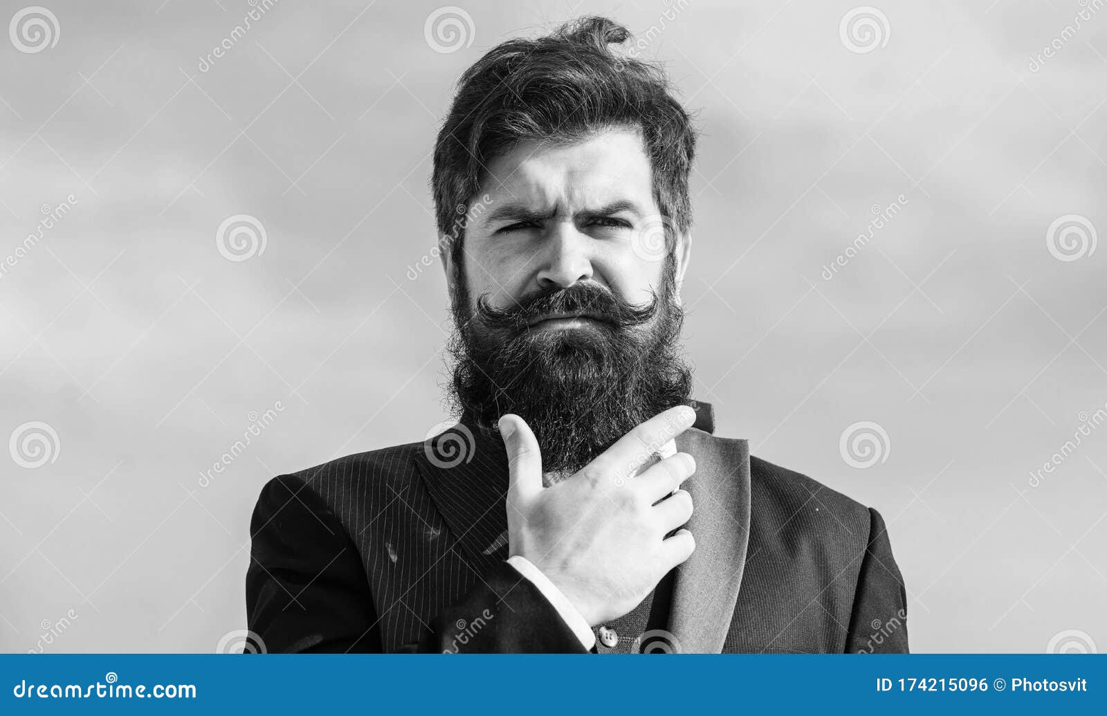 Bearded Man Future Success Male Formal Fashion Brutal Caucasian