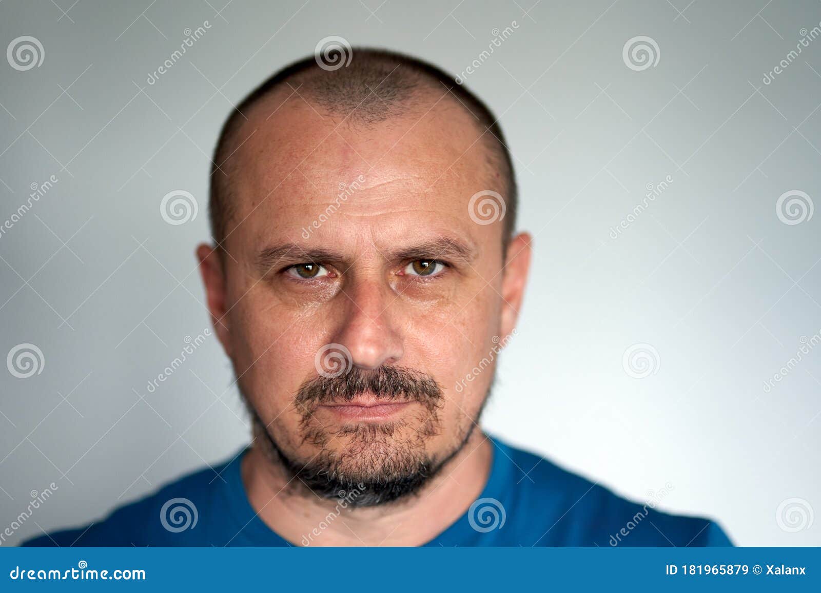 Bearded Man with Hostile Expression Stock Image - Image of portrait ...
