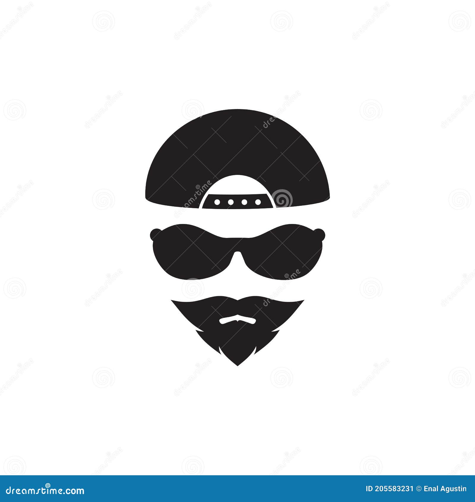 Bearded Man Icon Logo Design Template Stock Vector - Illustration of ...