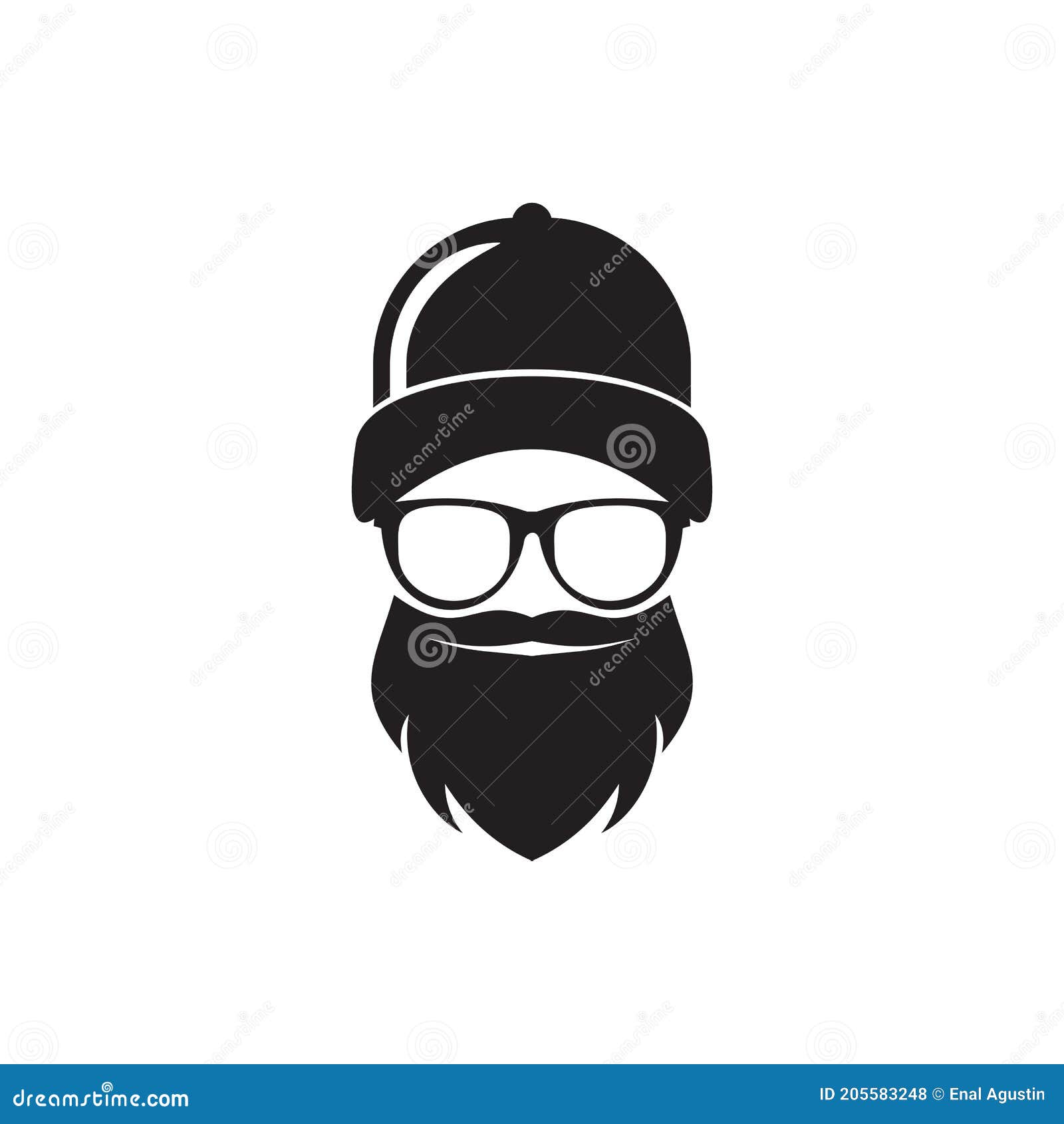 Bearded Man Icon Logo Design Template Stock Vector - Illustration of ...
