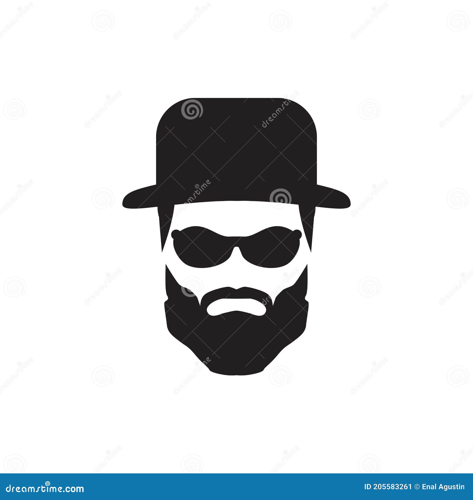 Bearded Man Icon Logo Design Template Stock Vector - Illustration of ...