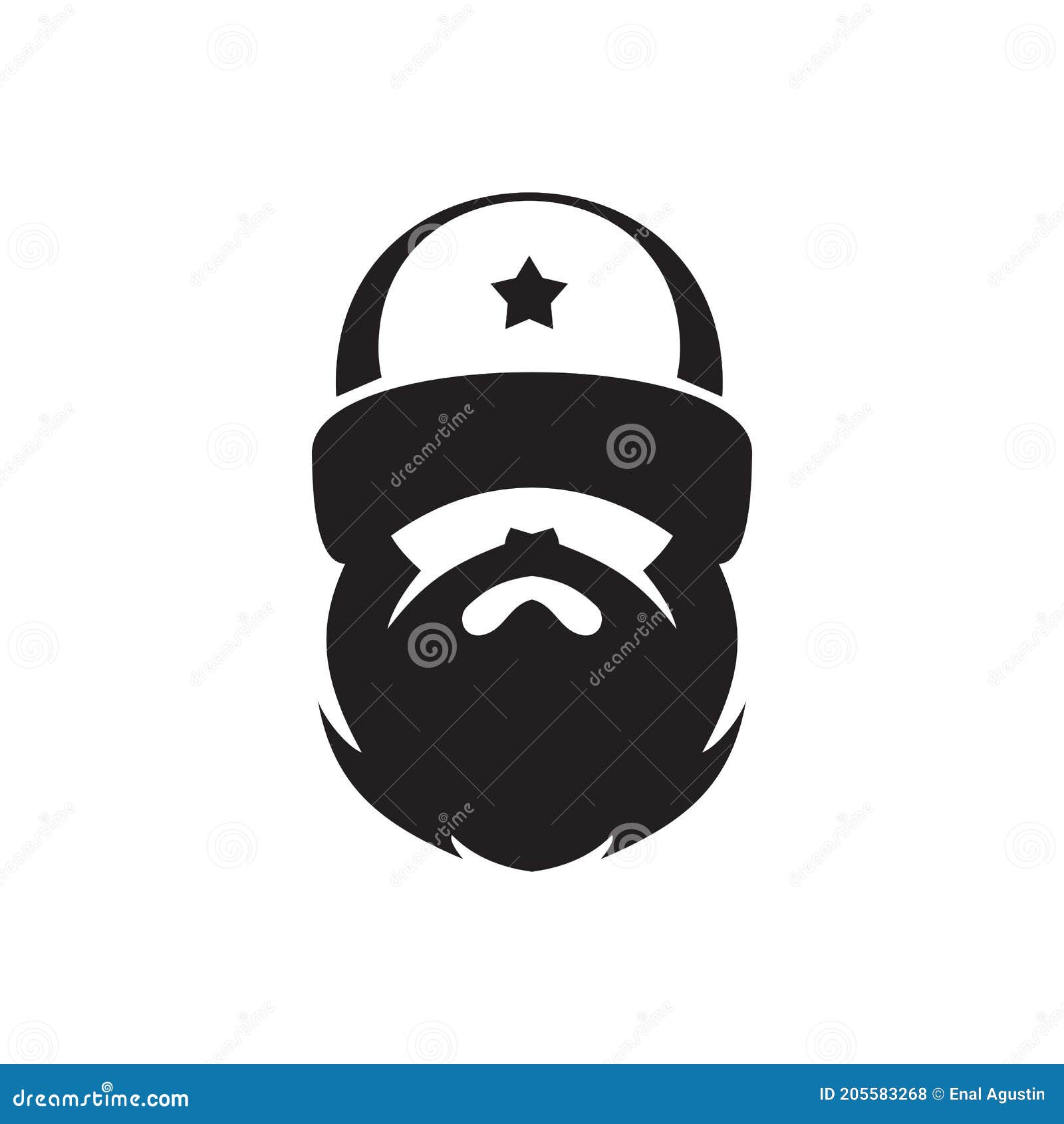 Bearded Man Icon Logo Design Template Stock Vector - Illustration of ...