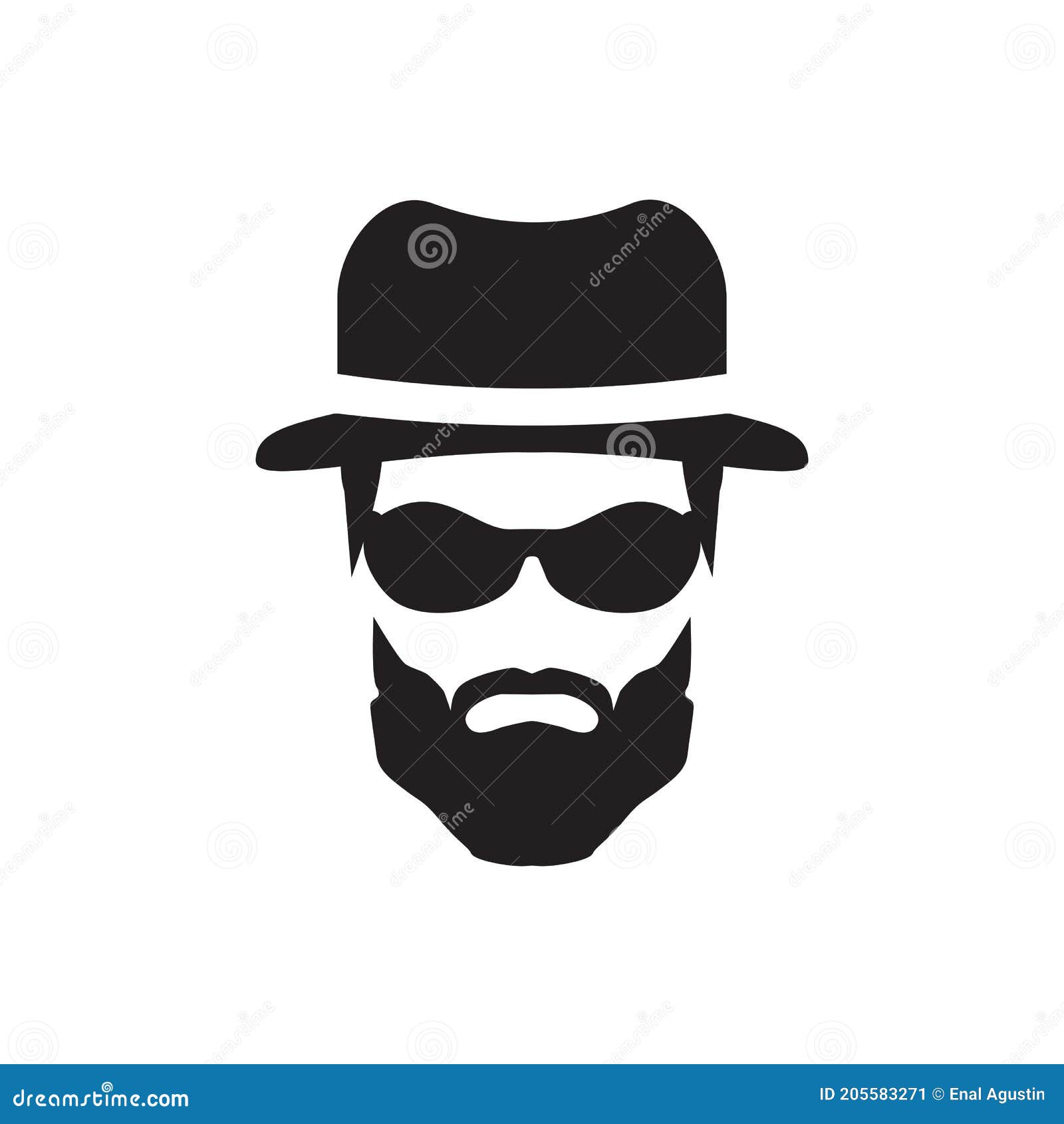 Bearded Man Icon Logo Design Template Stock Vector - Illustration of ...
