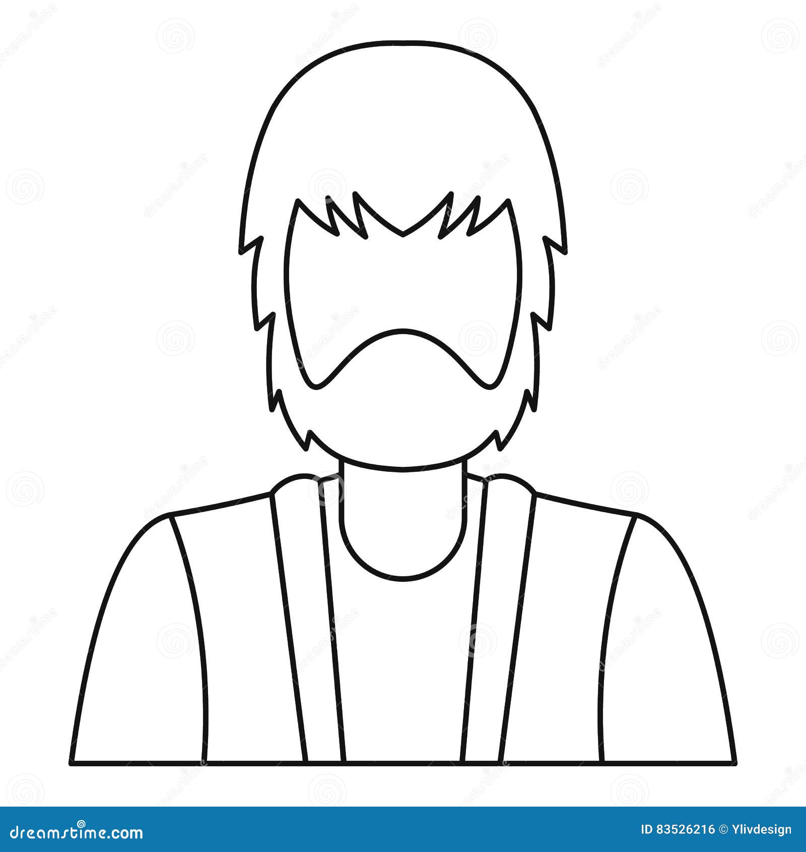Bearded Man Icon, Outline Style Stock Vector - Illustration of person ...